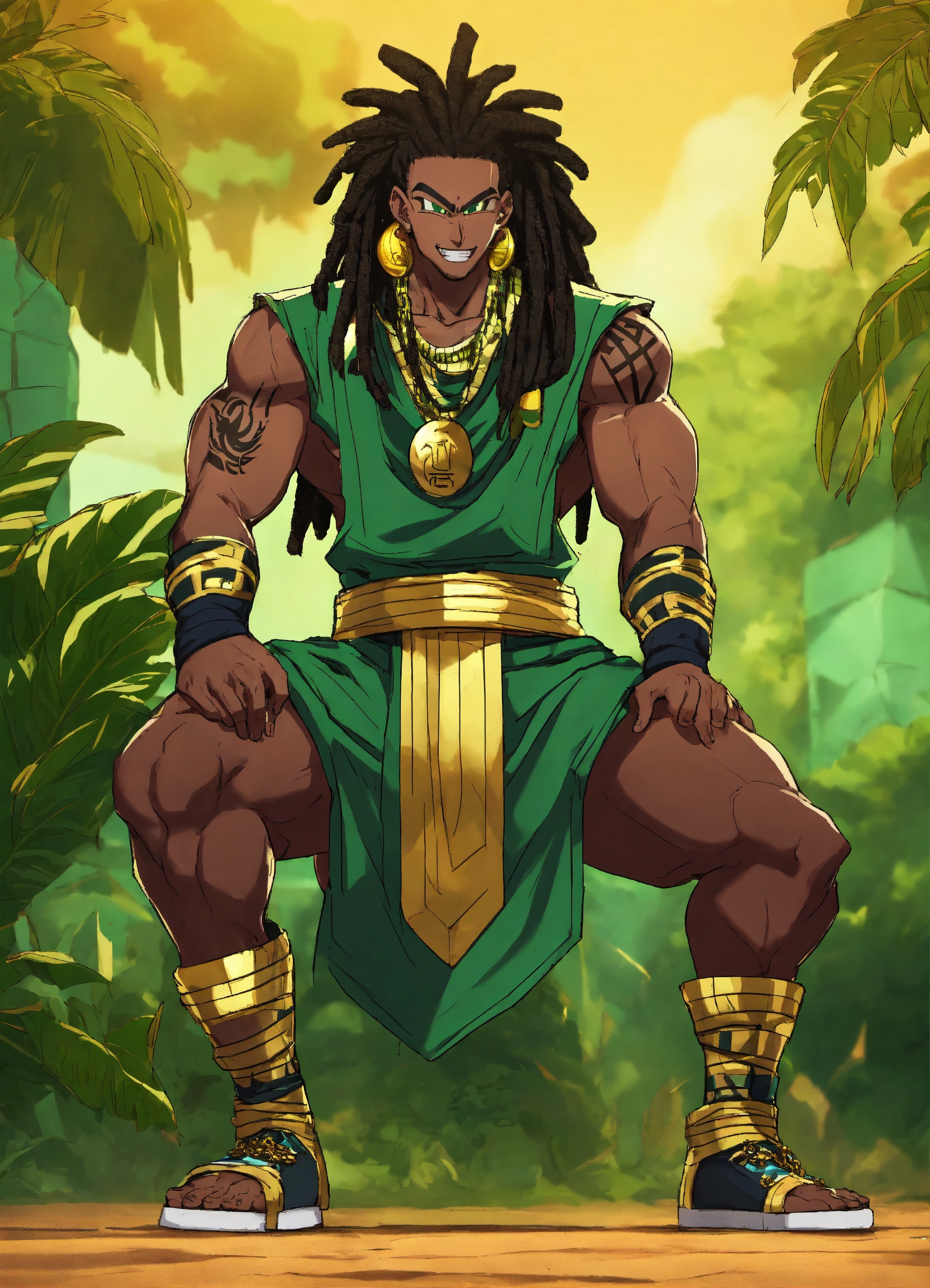 Lexica - African dragon ball anime styled character, athletic build ...