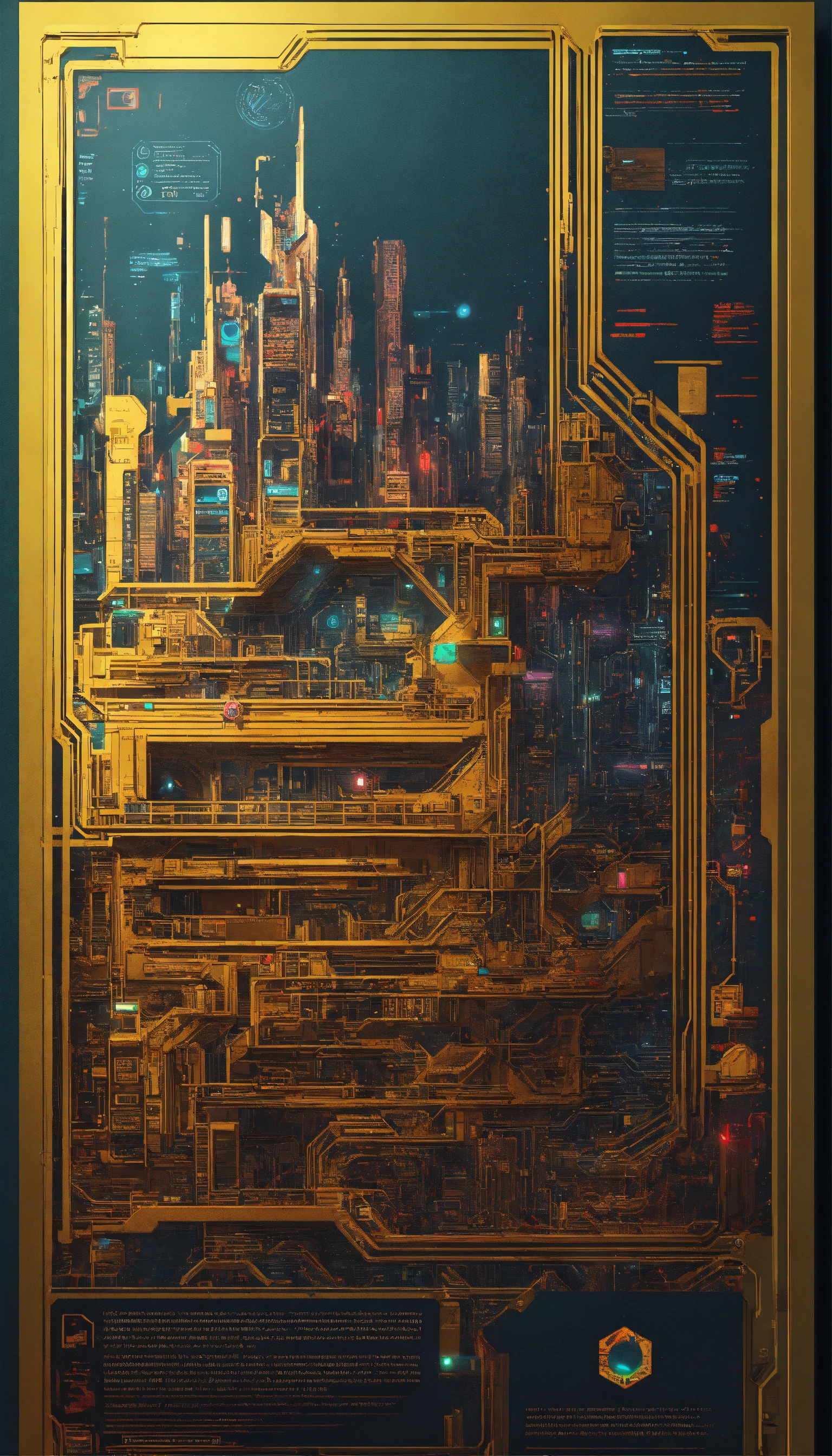 Lexica - Futuristic paper document, cyberpunk style, 4k, ultra-detailed