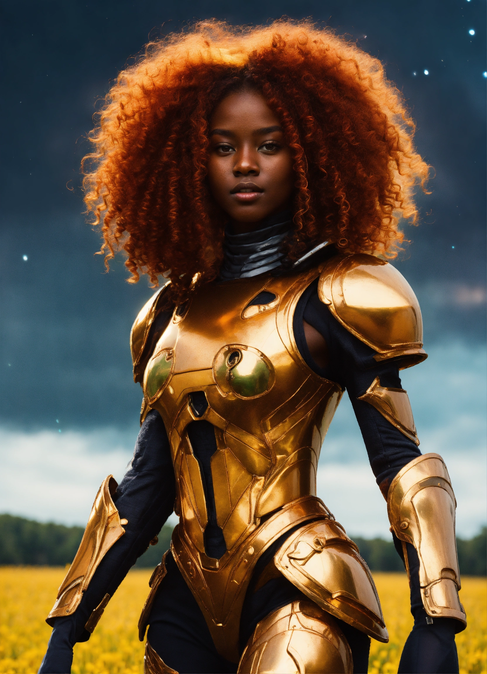 Lexica - Alien female, 20-year-old dark skin, and big reddish-orange ...