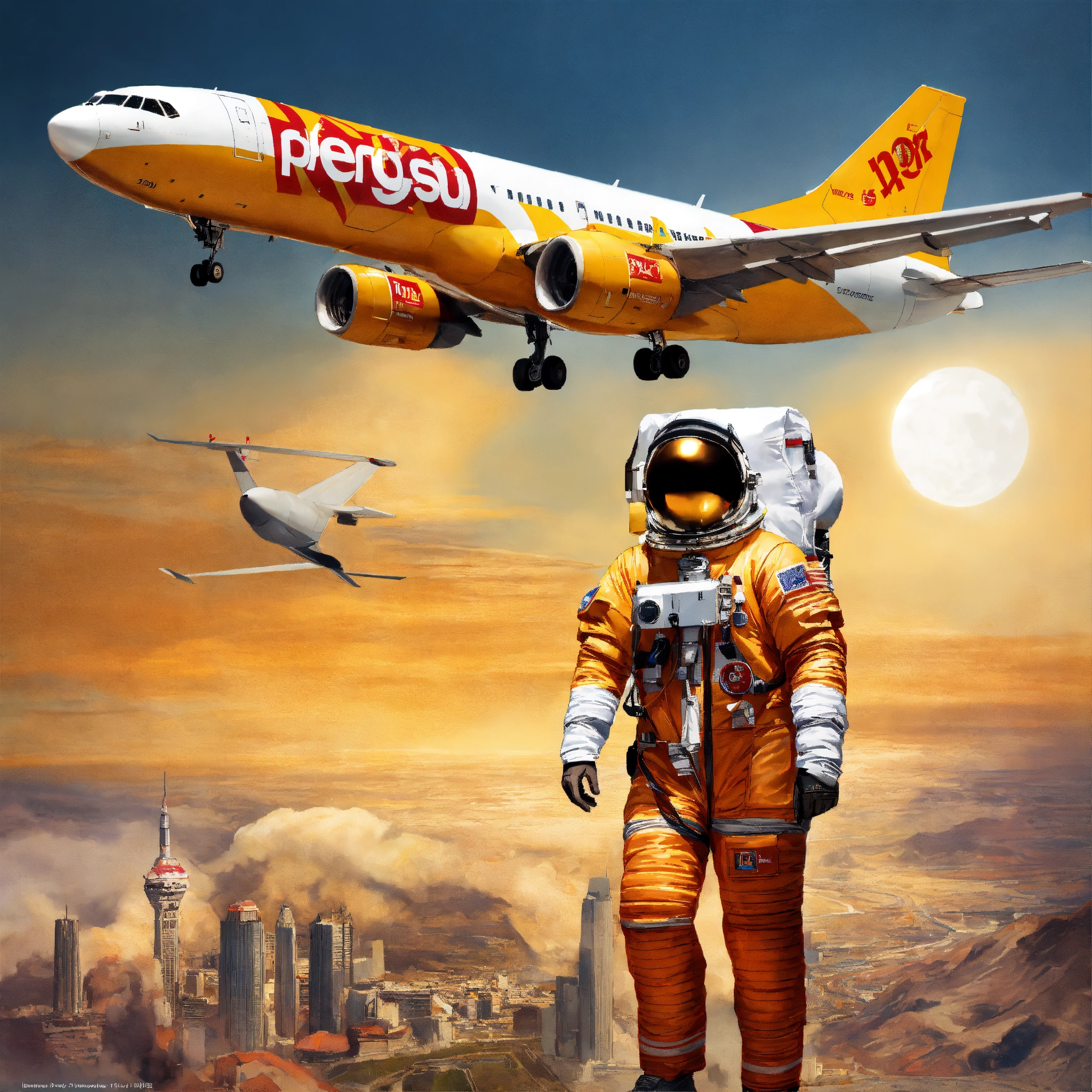 Lexica - Astronaut, aeroplane, Pegasus airlines, 100th anniversary of the Turkish Republic