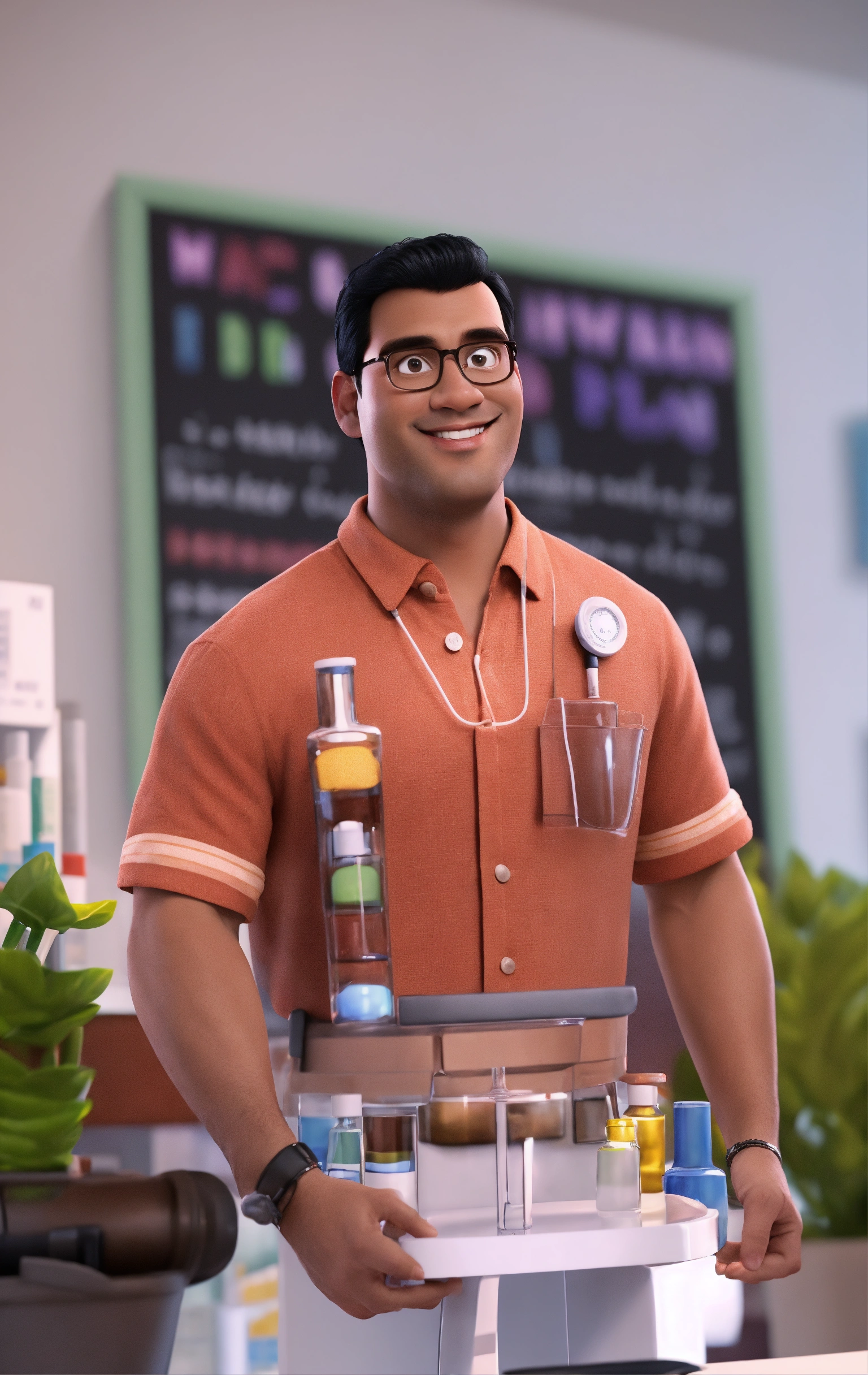 Lexica - Make Disney pixar poster. a pharmacist who is an expert in ...
