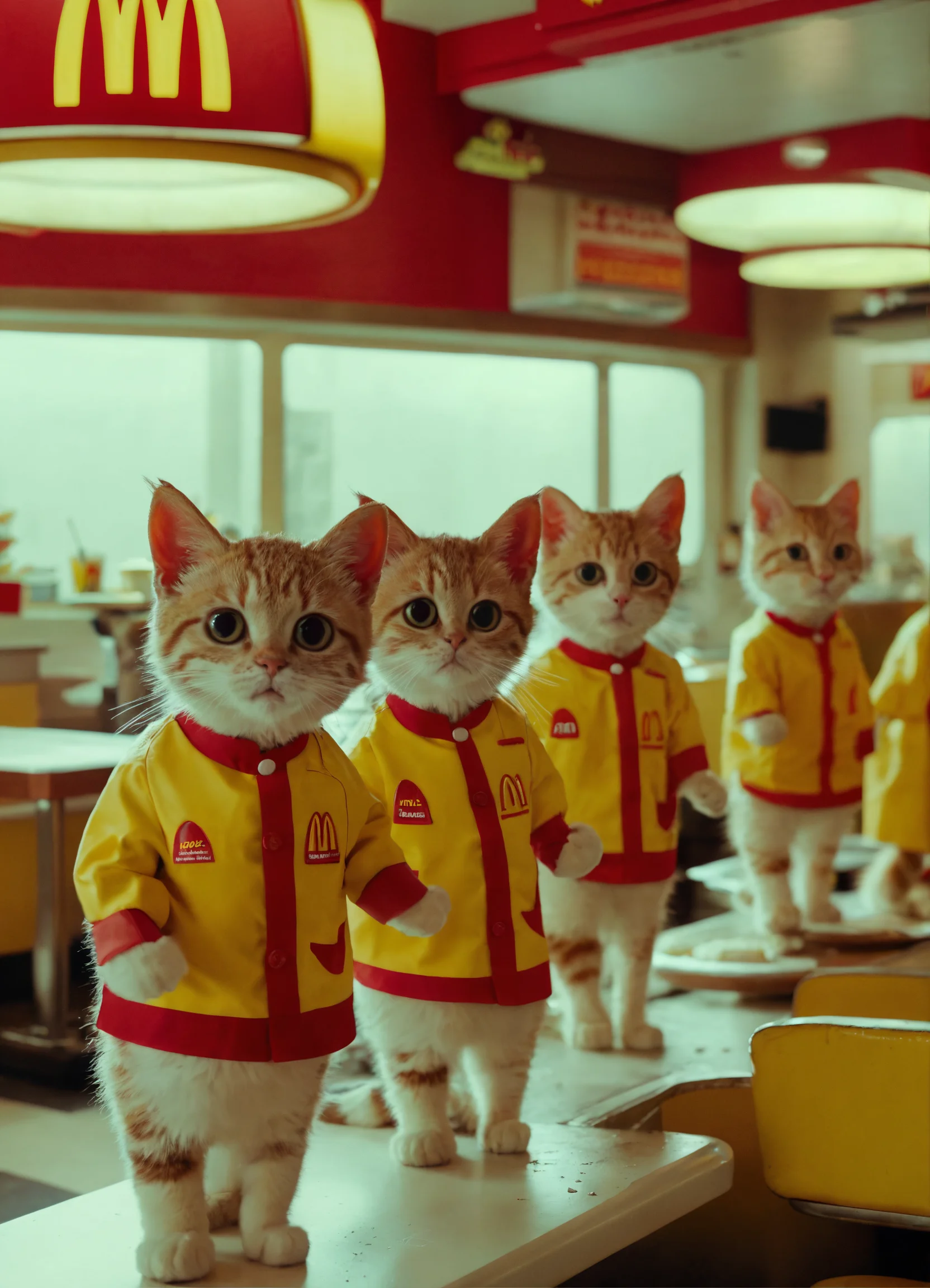 Lexica - A Mc Donalds restaurant interior shot run by anthropomorphic ...