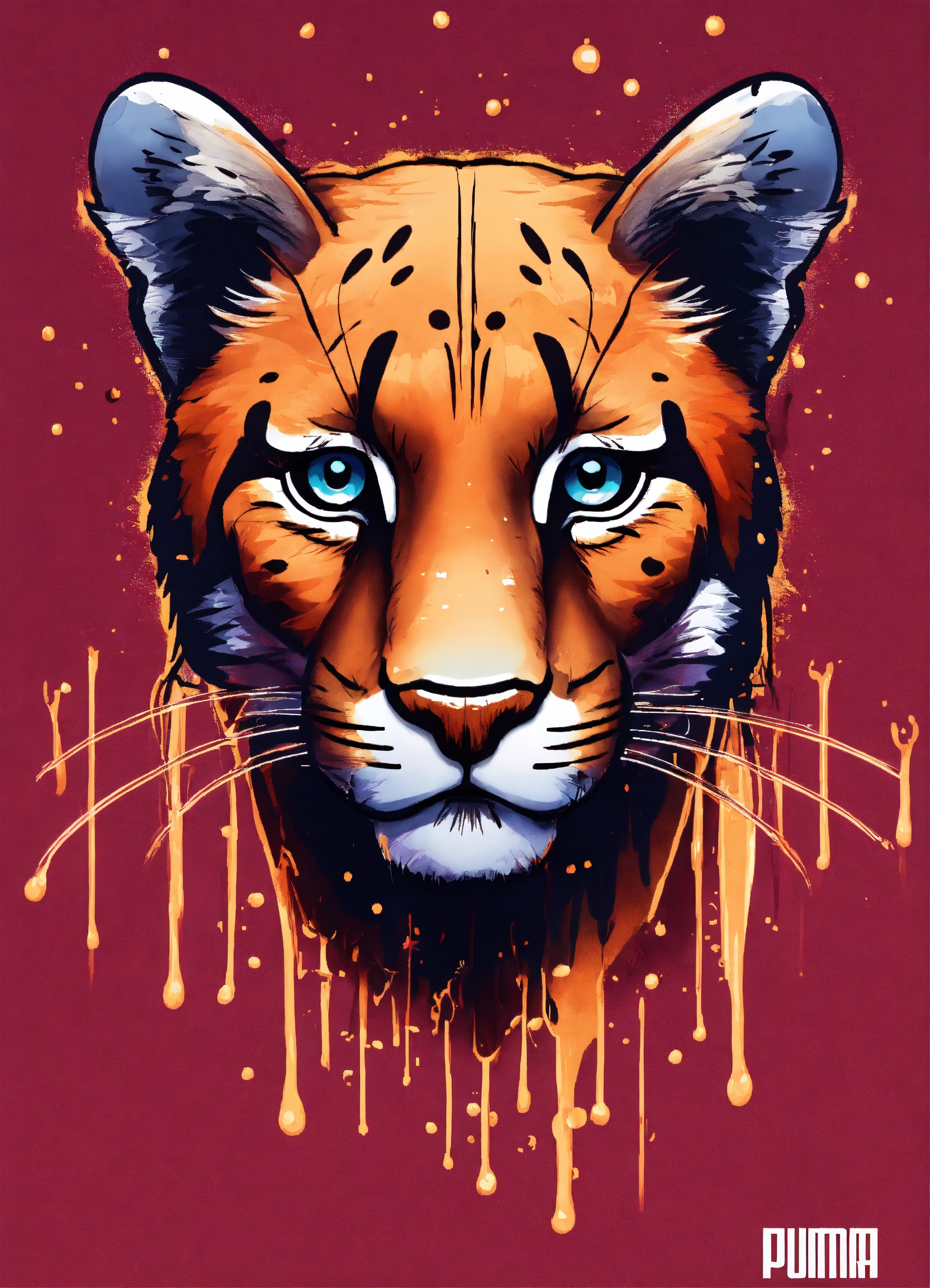 Lexica - Puma, cartoon,no background,splash,logo,