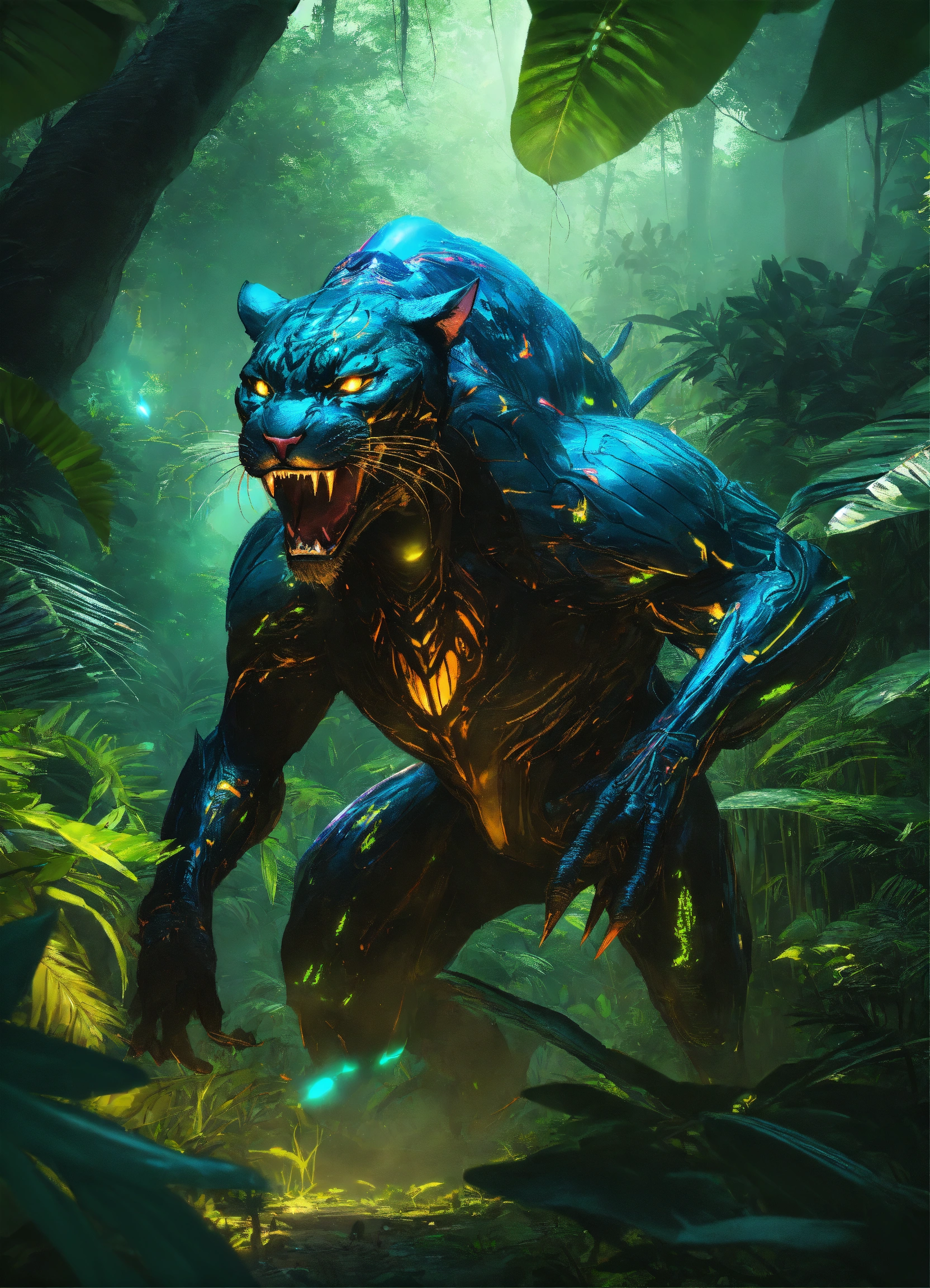 Lexica - Massive alien panther-like creature, charging through the ...