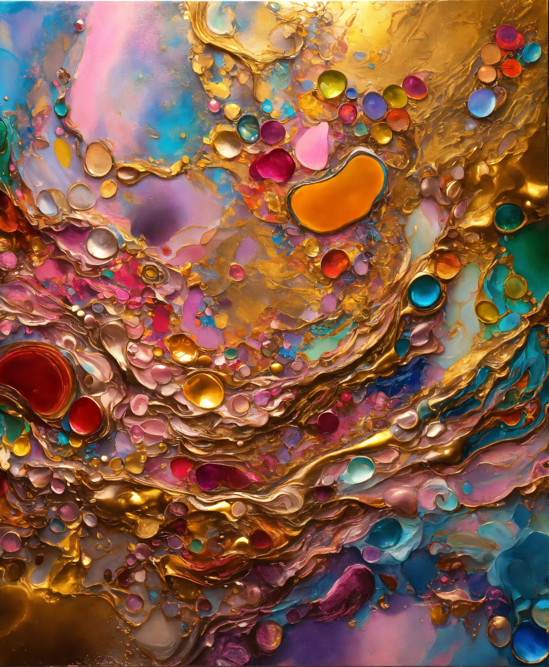 Lexica - Colorful abstract painting oil and water complex complicated ...