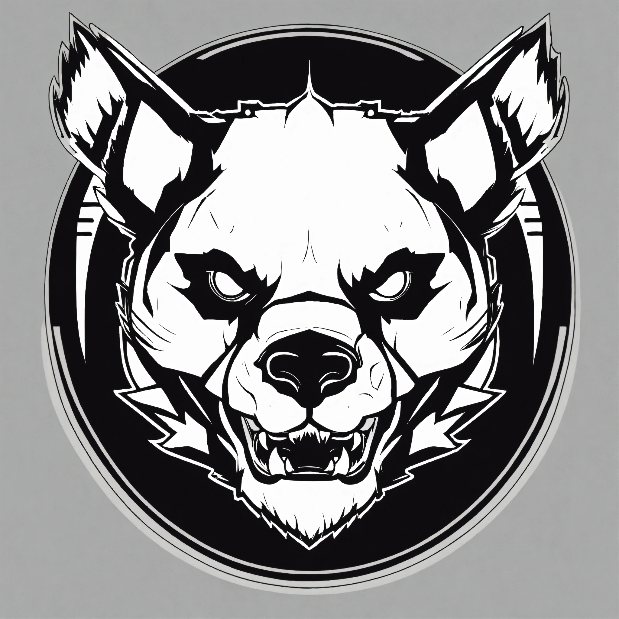 Lexica - Oni demon panda headshot, very simple, clipart, logo, black ...