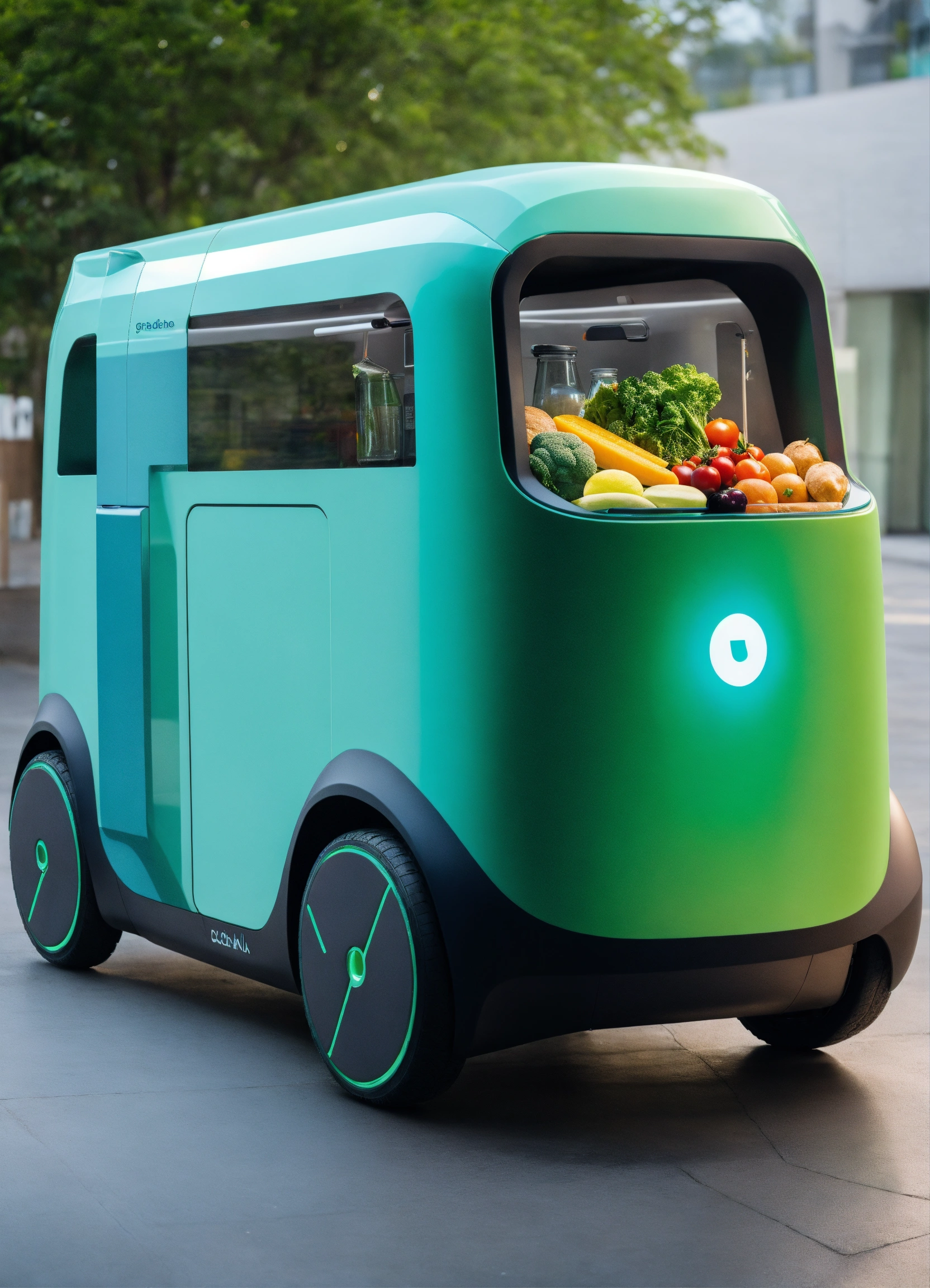 Lexica - Autonomous Grocery delivery vehicle , has milk, bread, soft ...