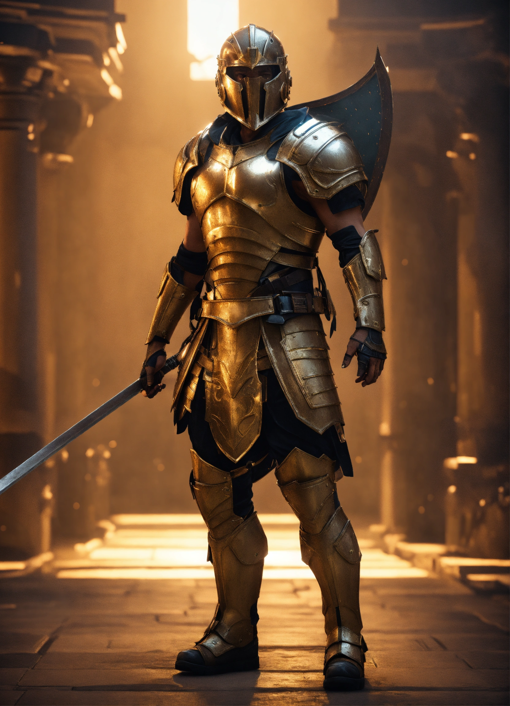 Lexica - Full body of a sci fi gladiator, male, slender body ...