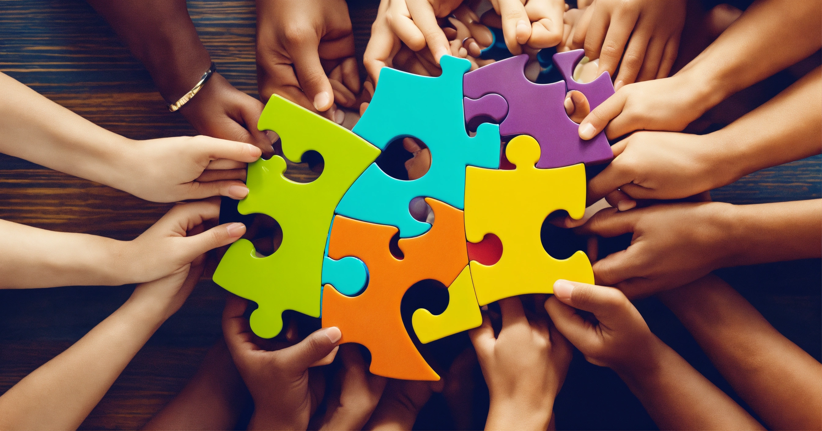 Lexica - Create an image showcasing a puzzle piece connecting with ...