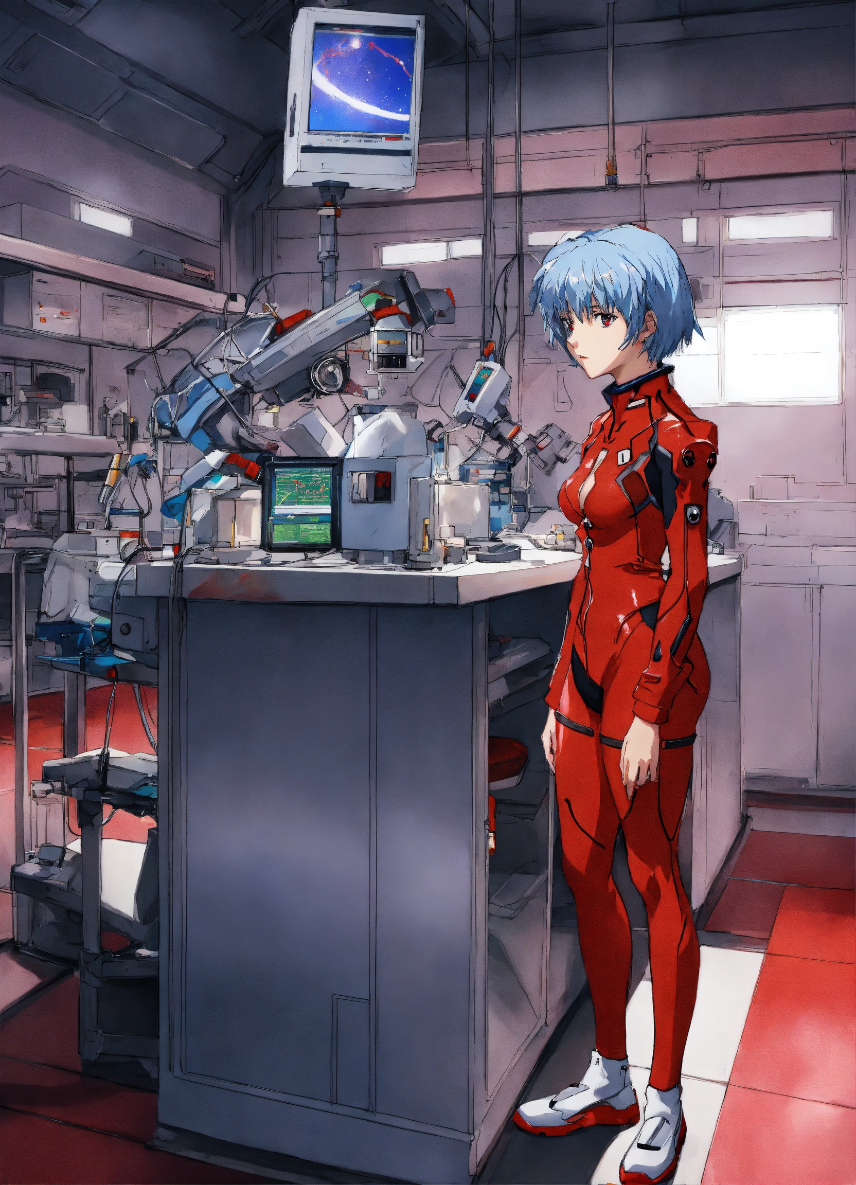 Lexica - Portrait of Rei Ayanami from Neon Genesis Evangelion, inside ...
