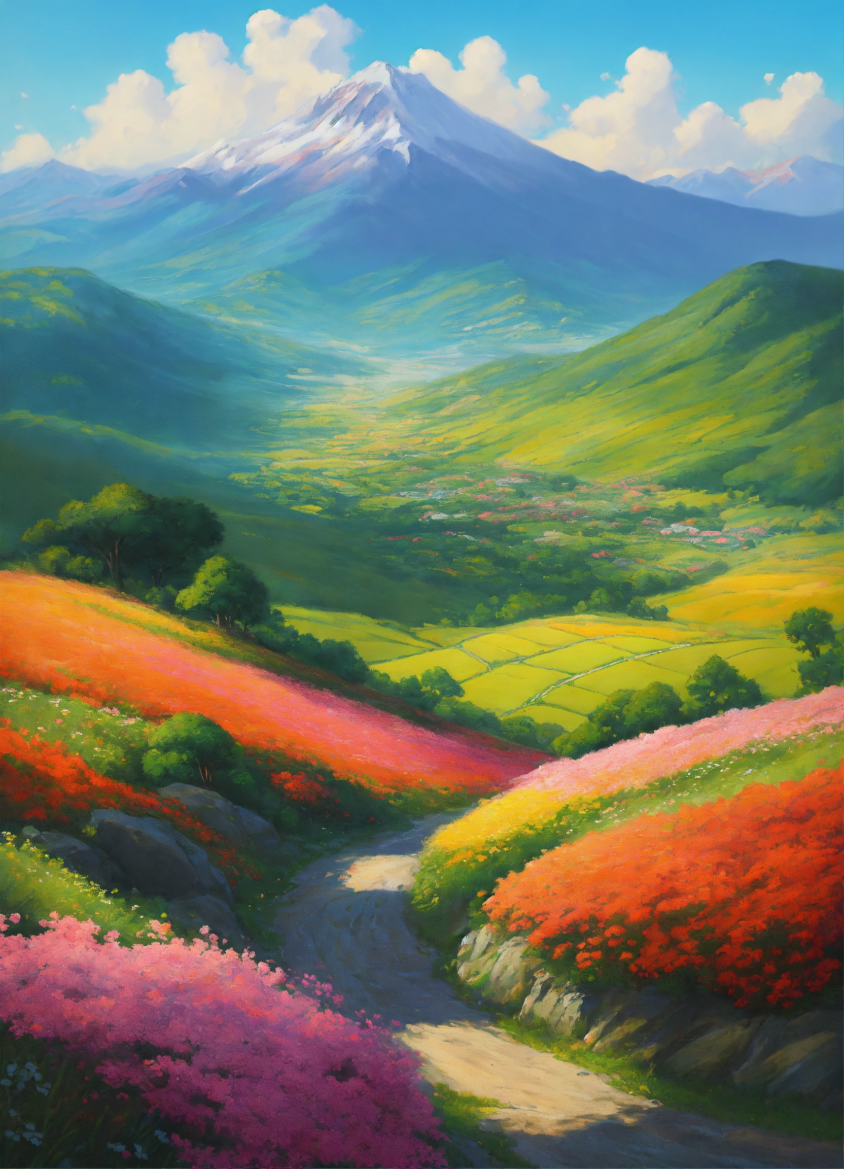 Lexica - Stunning landscape oil painting from Studio Ghibli film, by ...
