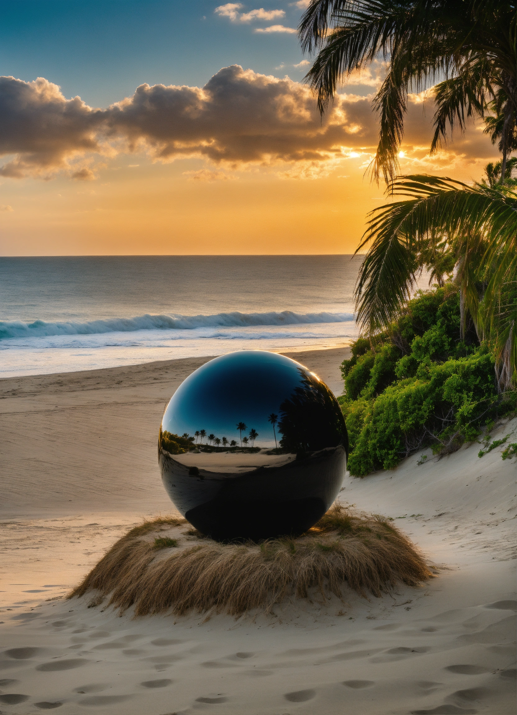 Lexica - A ten foot high perfect black sphere made of glass and a ten ...