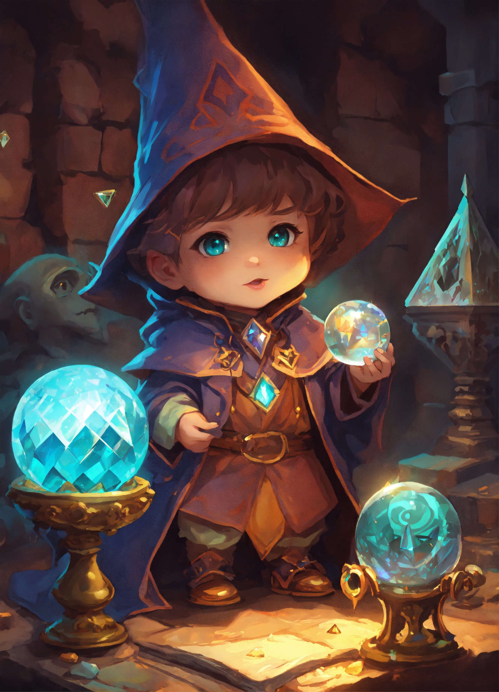 Lexica - Cute wizard infants, dnds, with diamond pupils, underground ...