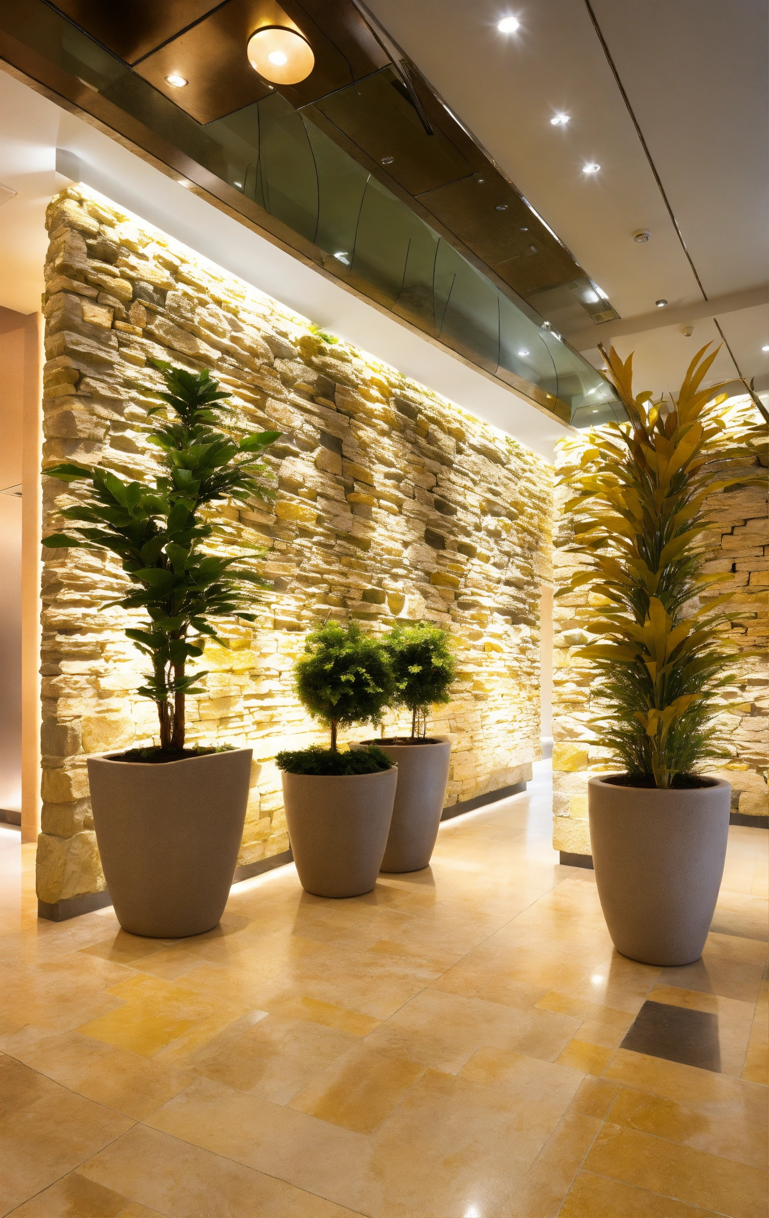 Lexica - Airport corridor, one side of the corridor full height glass ...