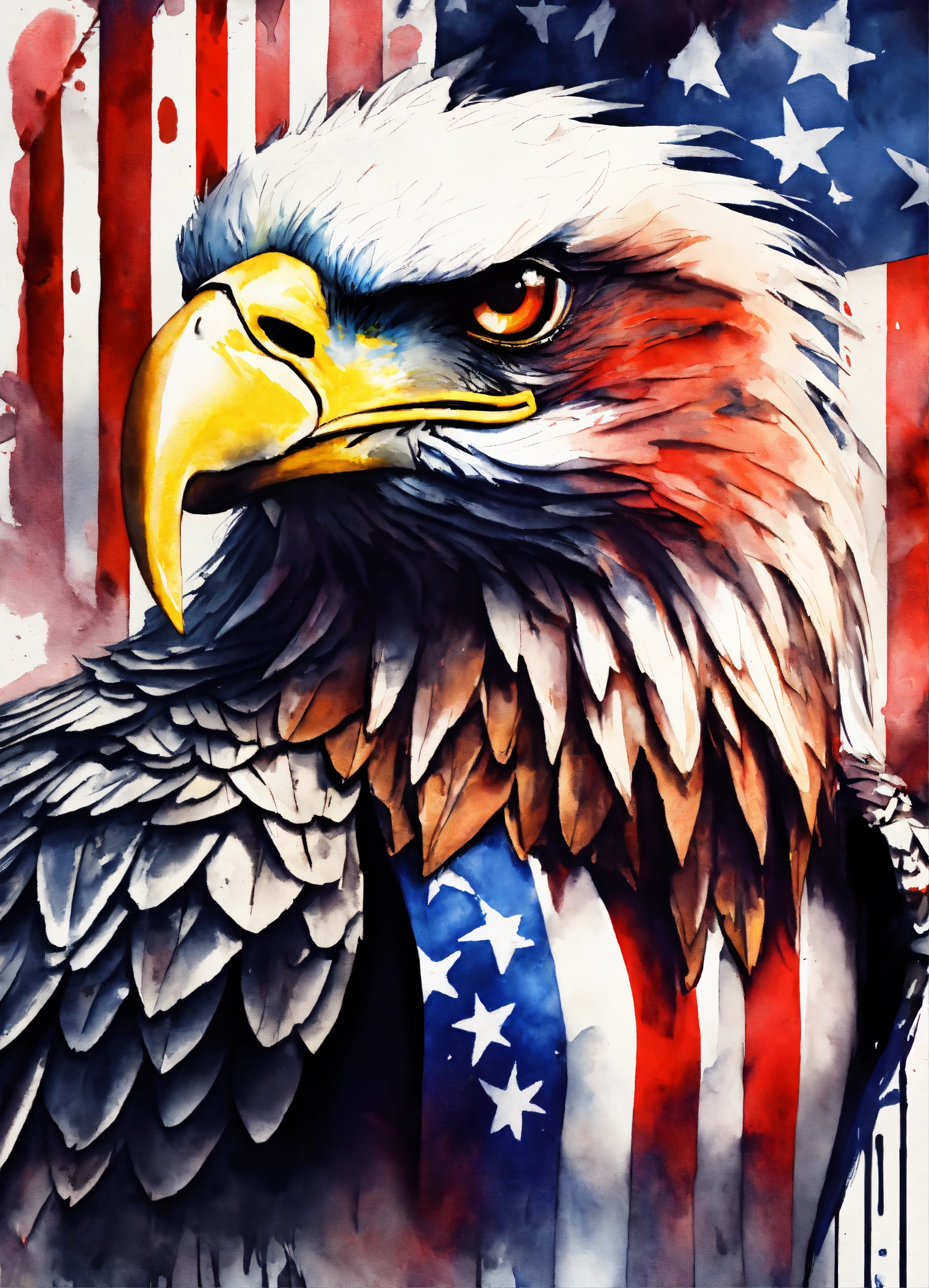 Lexica - Angry American flag eagle in brutal terminator costume ultra ...