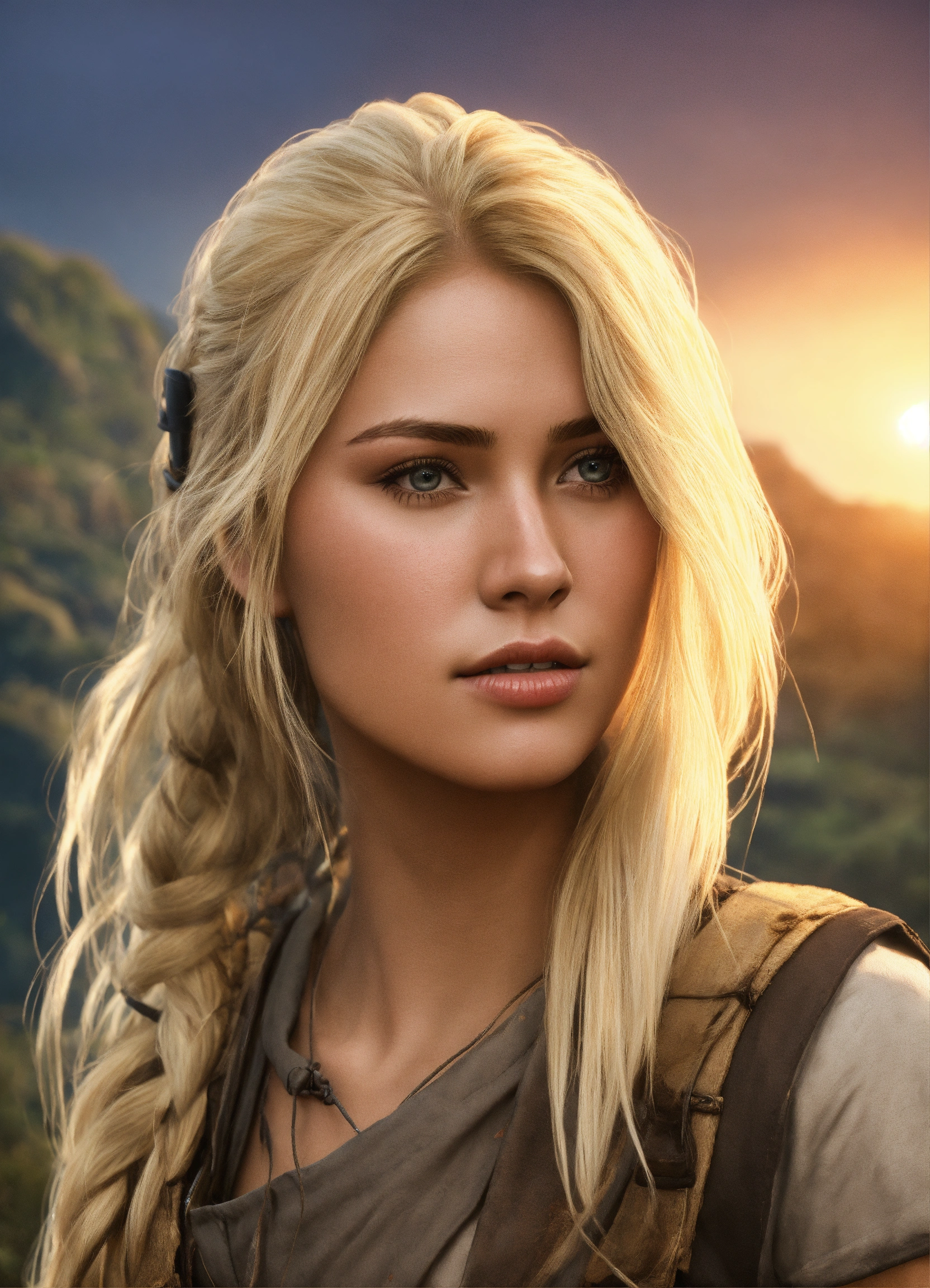 Lexica - A blonde girl . Ark survival style