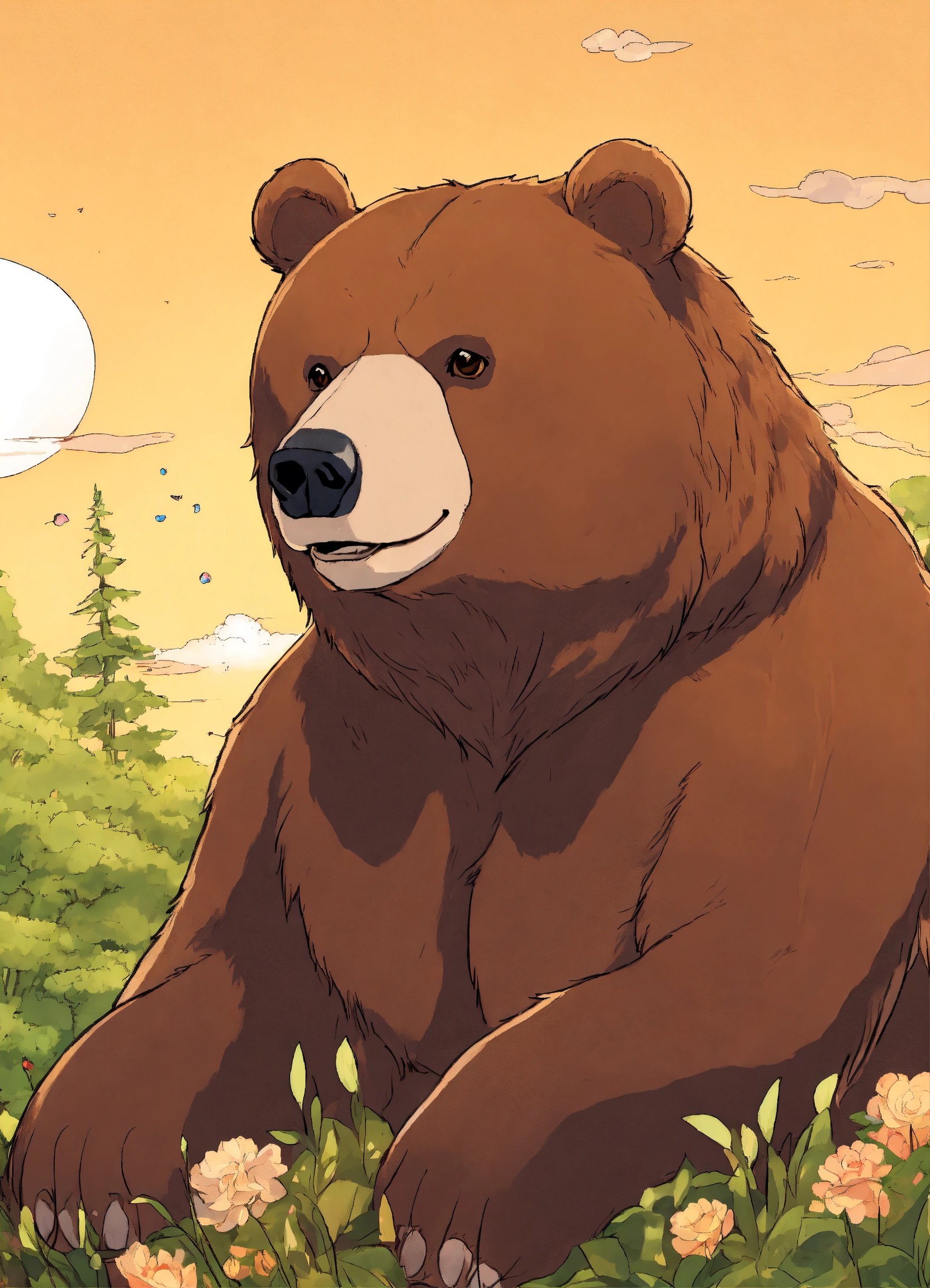 Lexica - Brown Bear, anime style