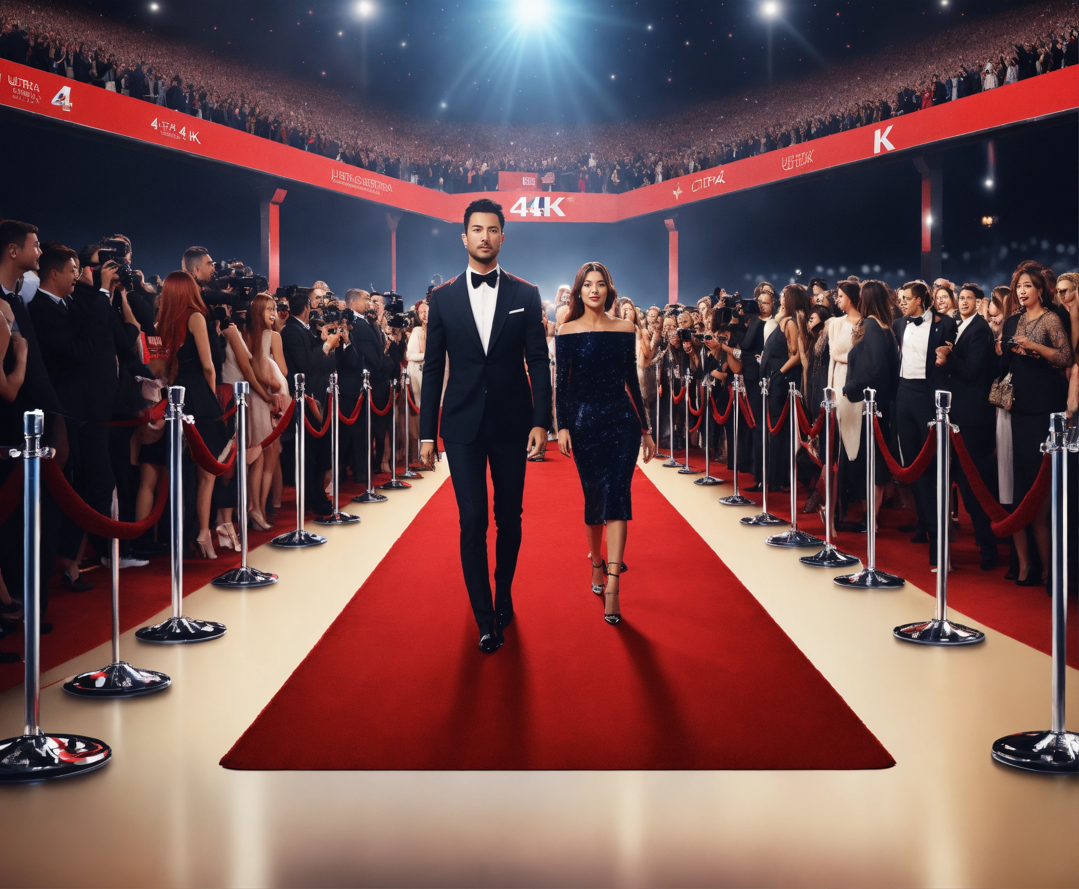 Lexica - Generate an image of a famous celebrity walking on a red ...