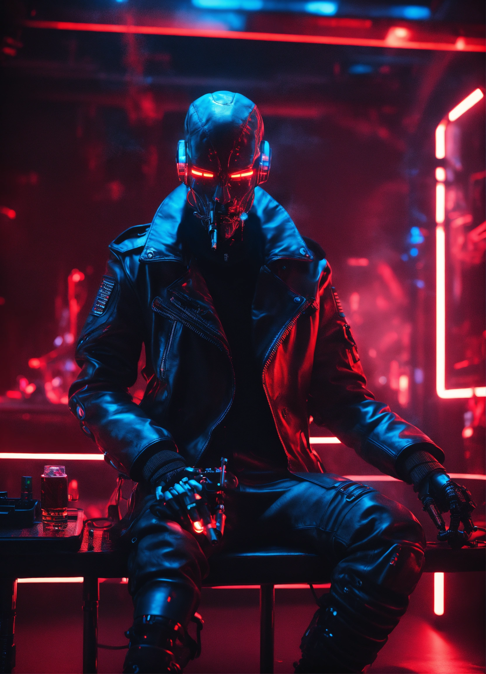 Lexica - Dark aesthetic, a realistic alien cyborg with electronic ...