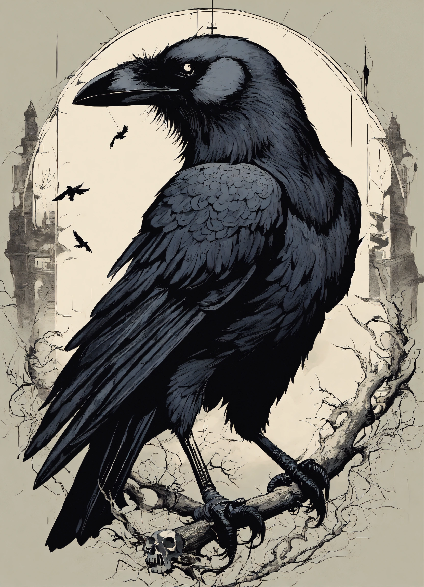 Lexica - An imposing crow with a penetrating gaze, carrying its pose ...