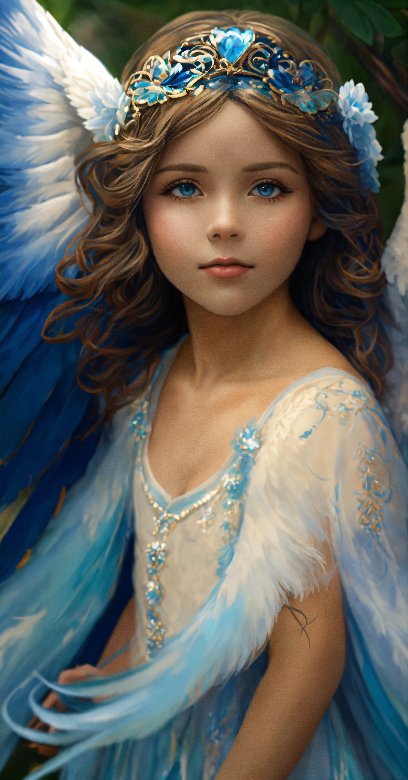 Lexica - 2 varones angeles divinos con alas de angel de color azul ...