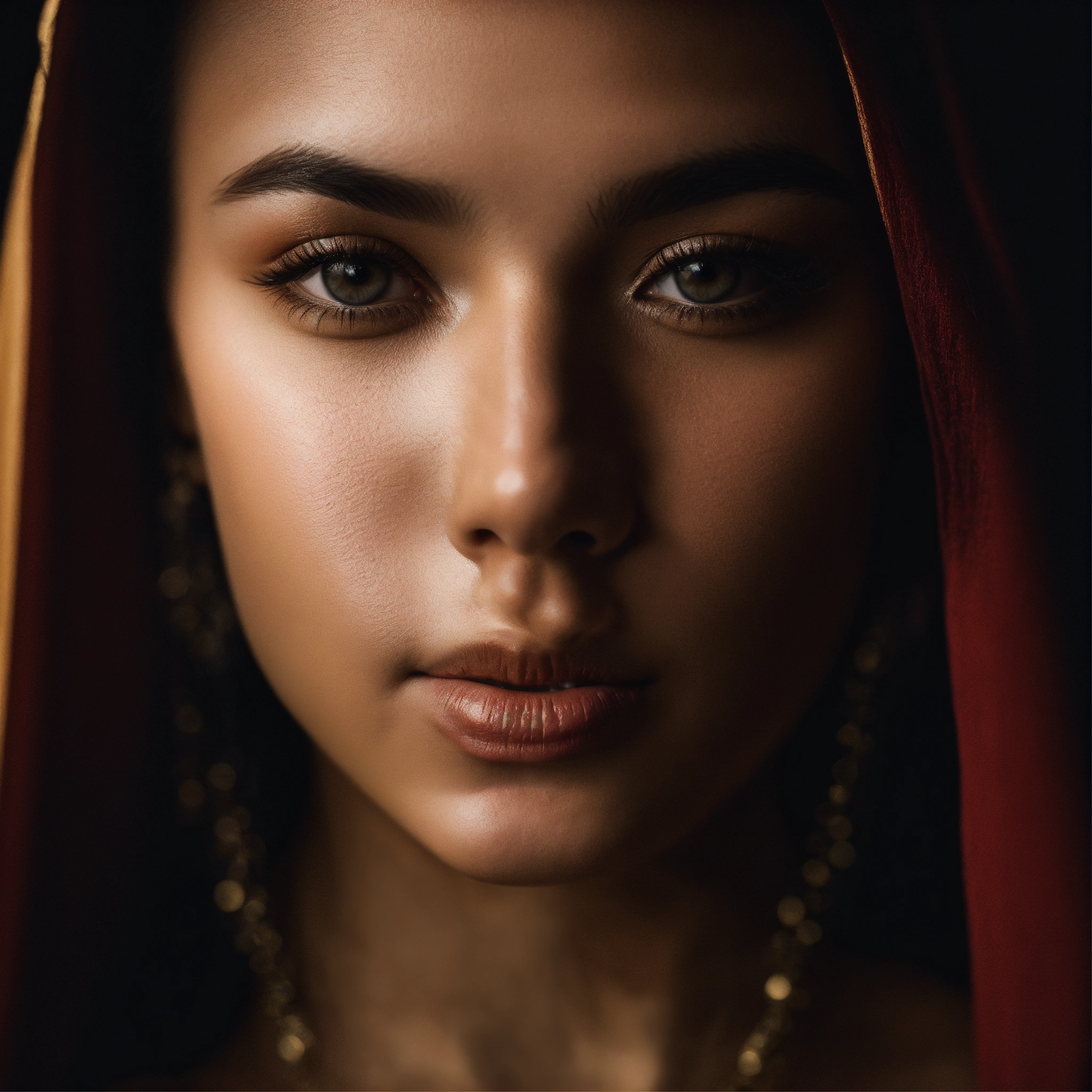 Lexica - A low-key portrait photograph of a woman's face