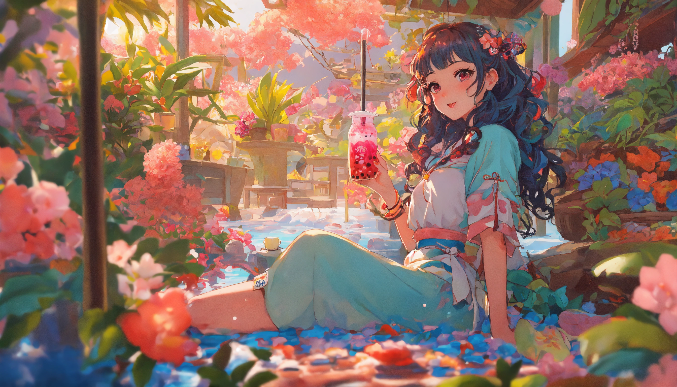 Lexica - Seamoss, health, boba tea, bubble tea, love, coral pink ...