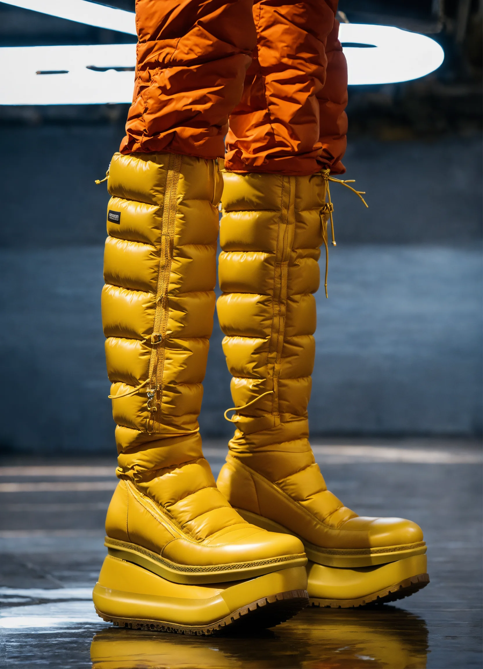 Lexica - Inflatable cubic platform puffer boots Rick Owens