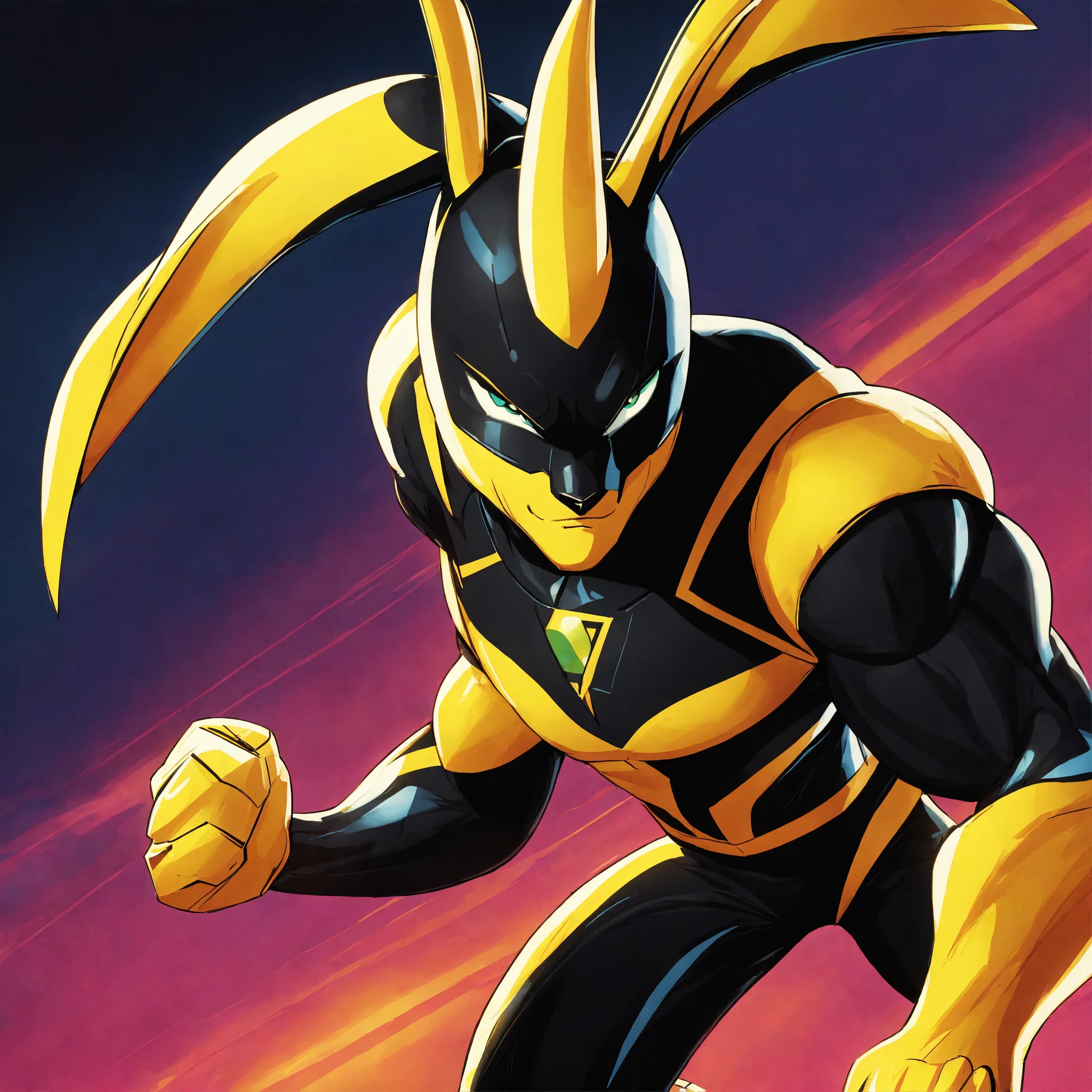 Lexica - Anthropomorphic lagomorph Ace Bunny wearing black yellow ...