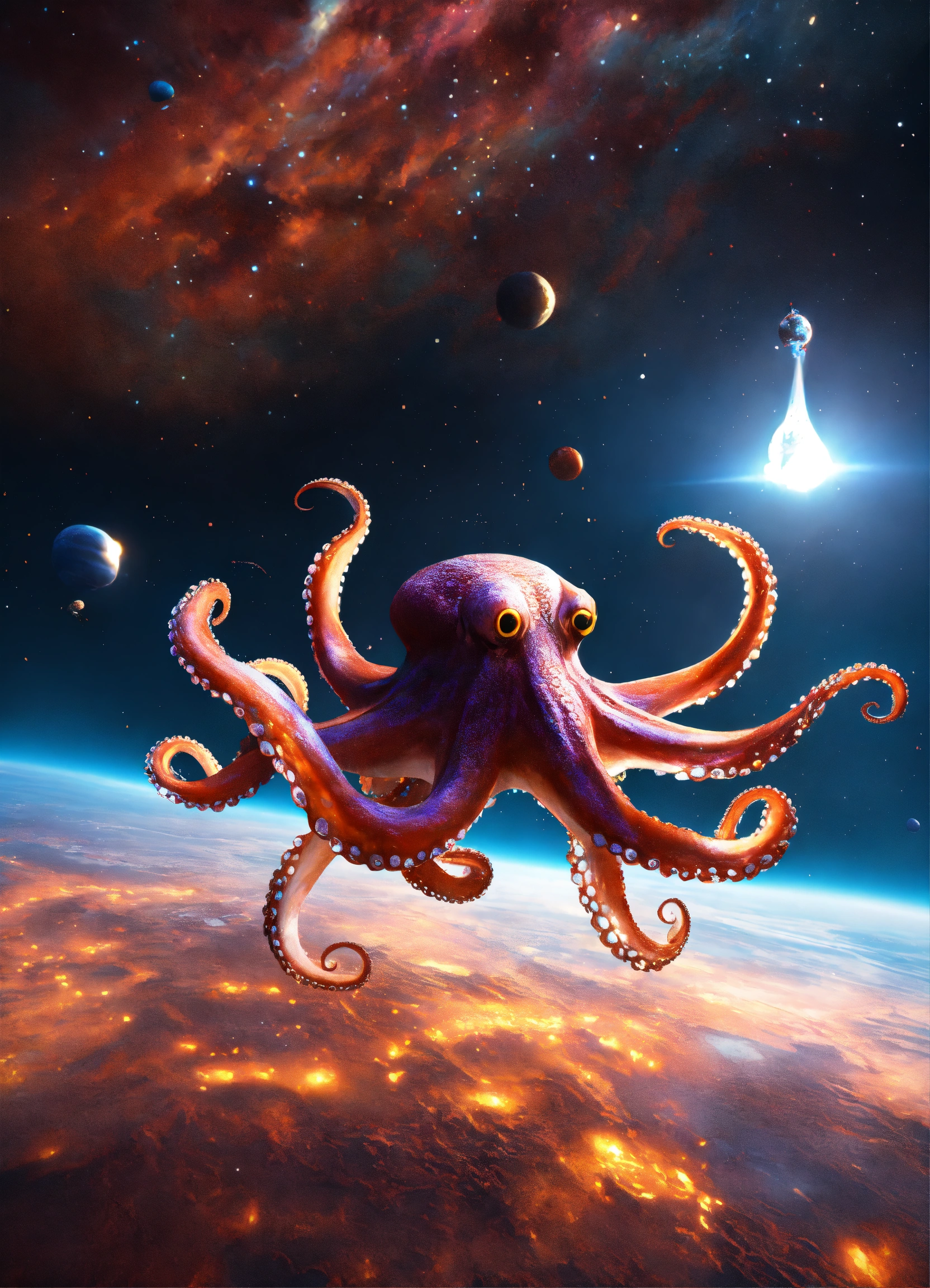 Lexica - Octopus in space, unreal engine render, 8k
