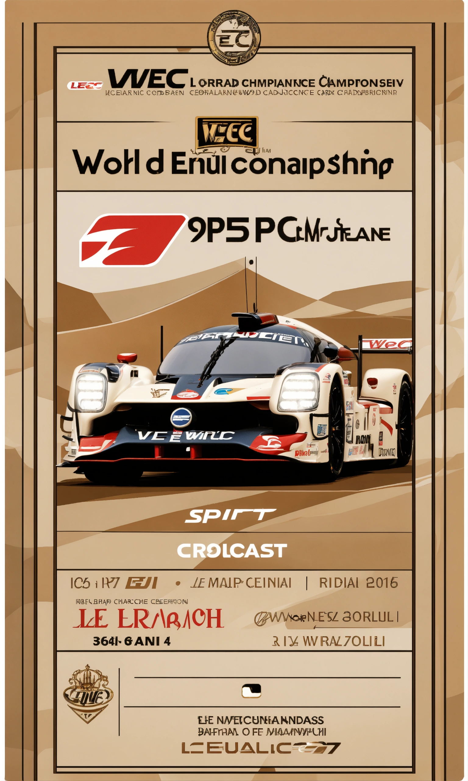 Lexica - WEC World endurance championship card VIP ID pass, beige white ...