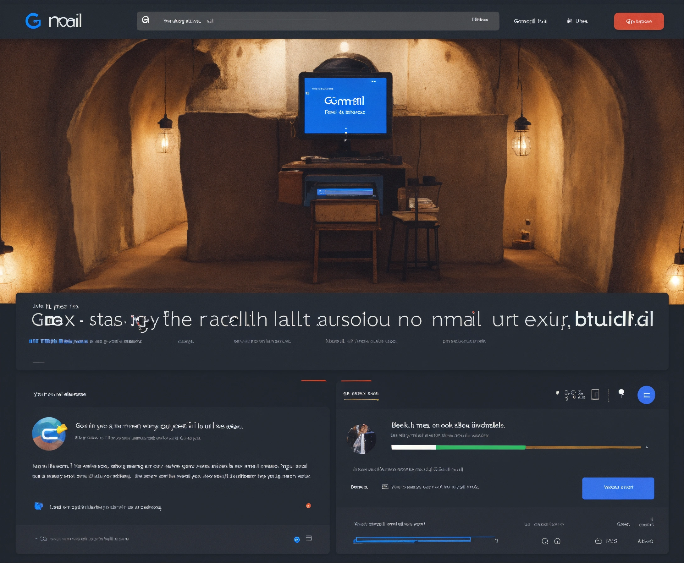 Lexica - Gmail ux/ui black blue