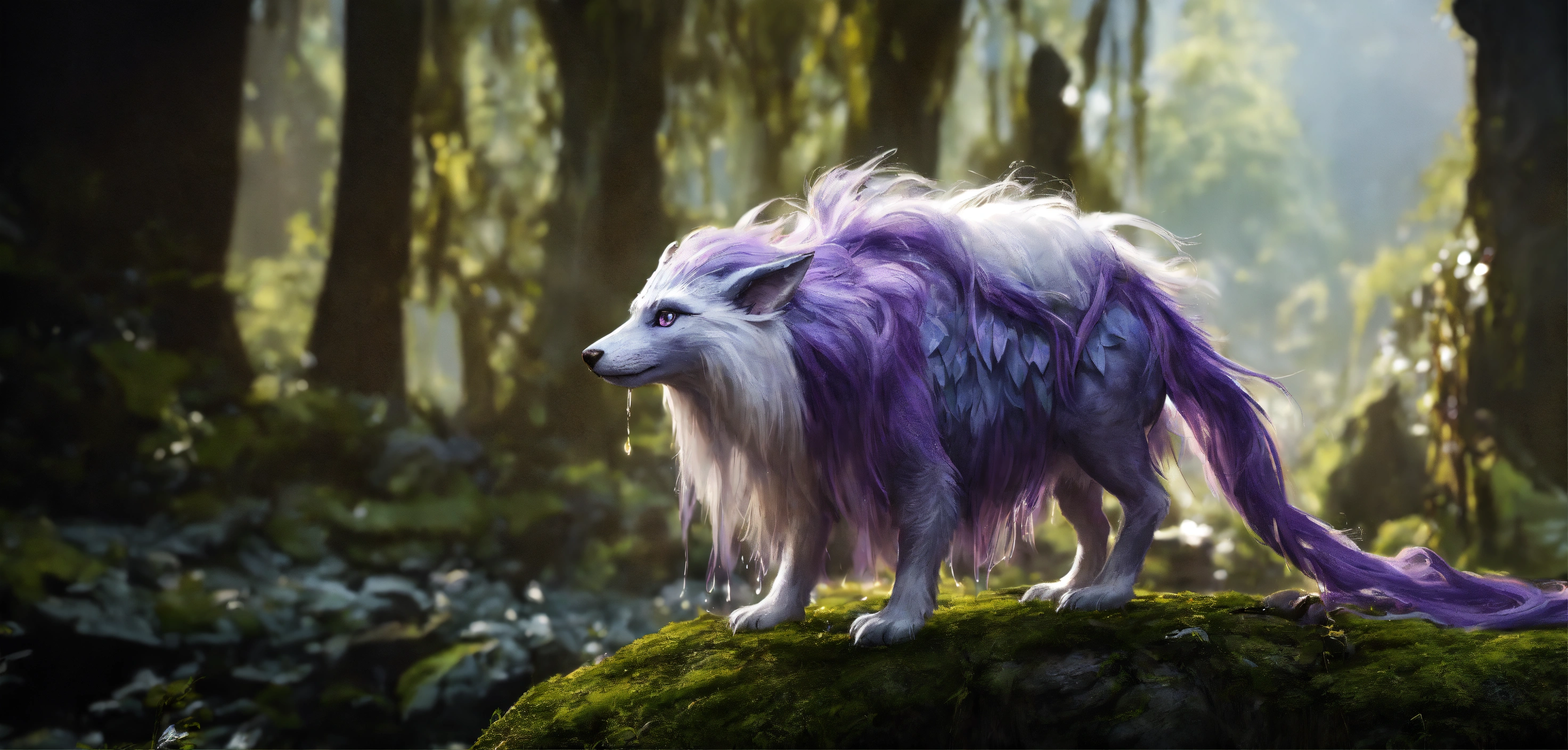 Lexica - A elf extra furry animal like purple and white clothes ...