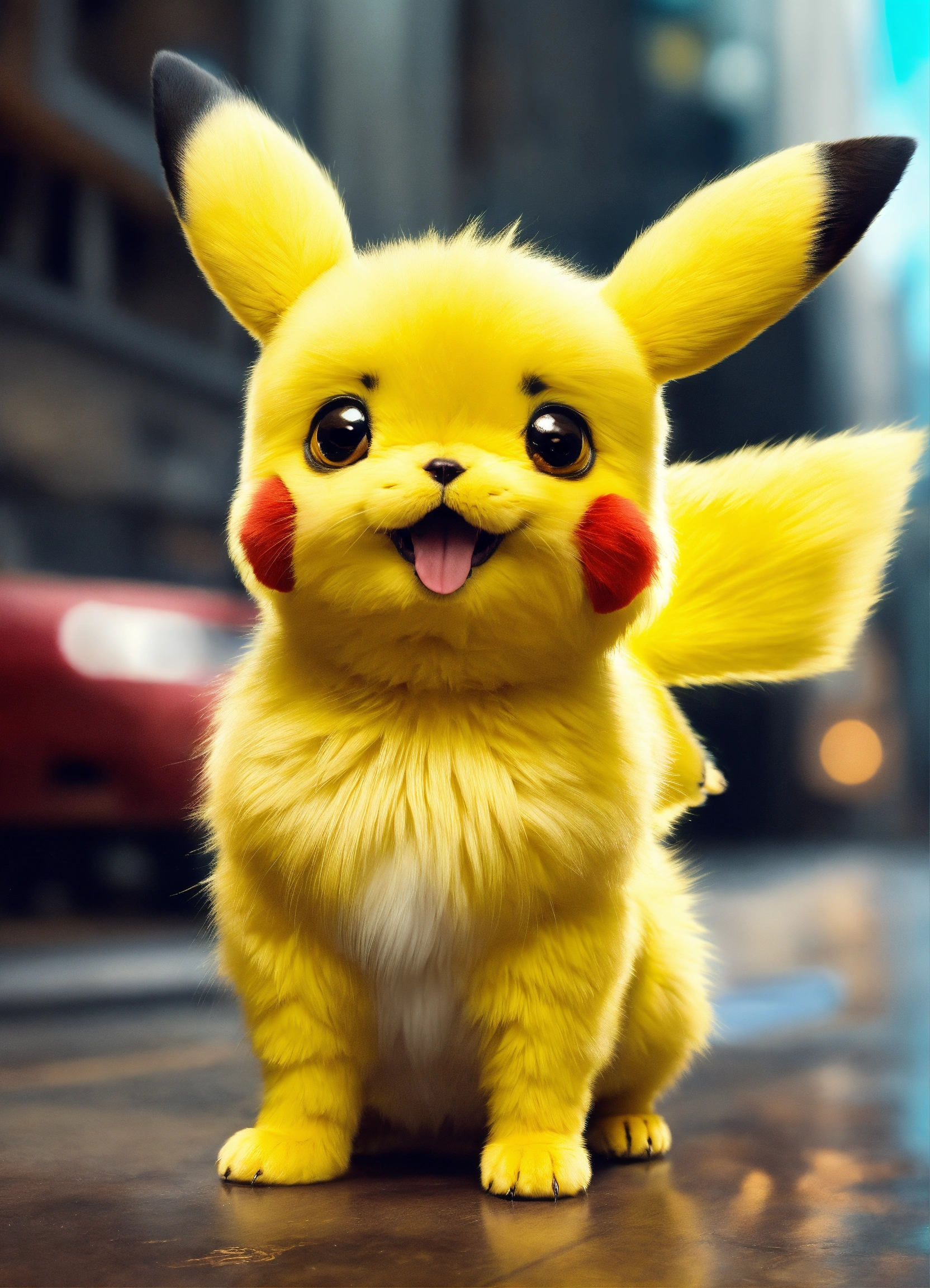 Lexica - Pikachu if it was a dog, cute fluffy yellow fur, cute face
