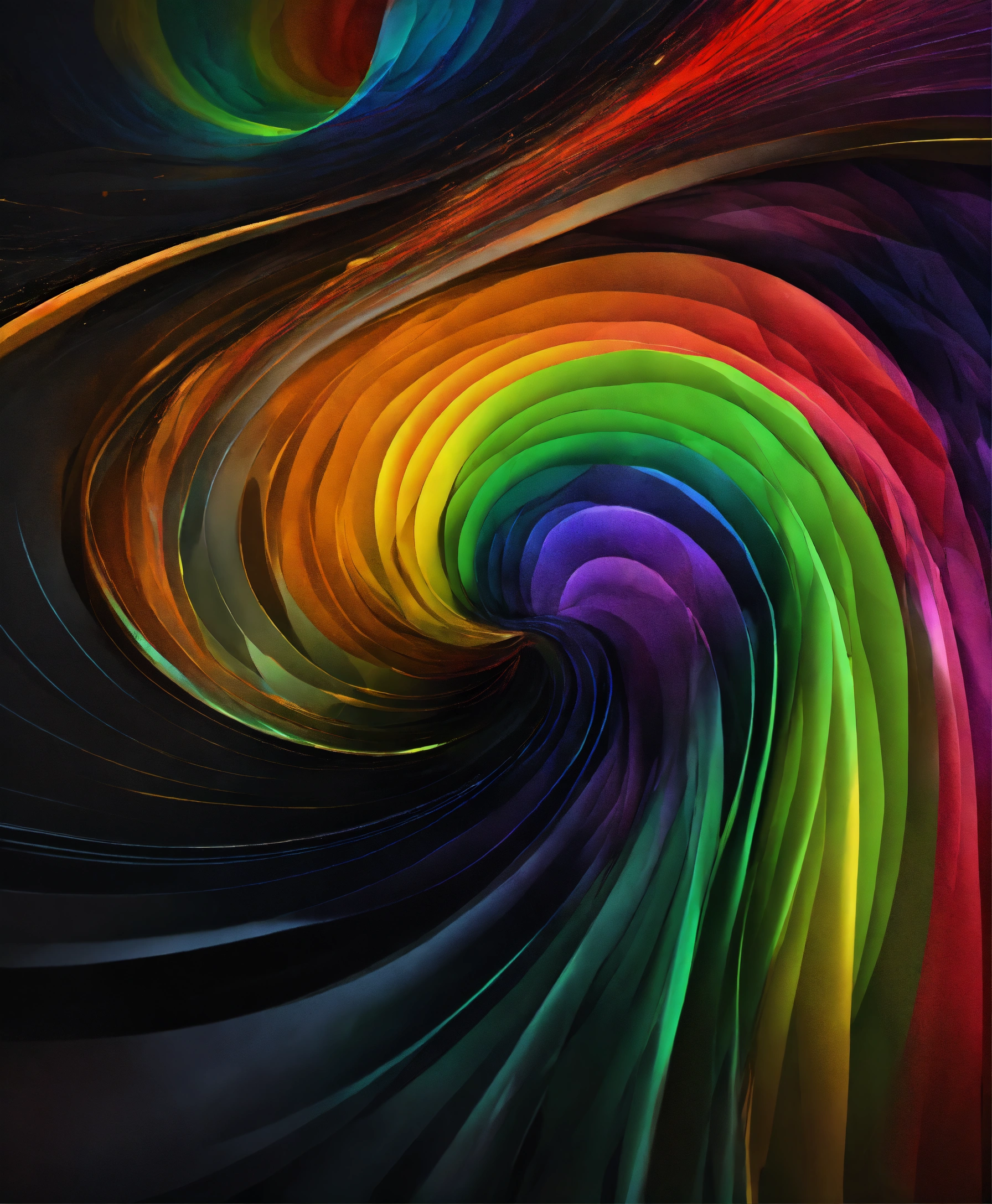 Lexica - Black rainbow, abstract, background
