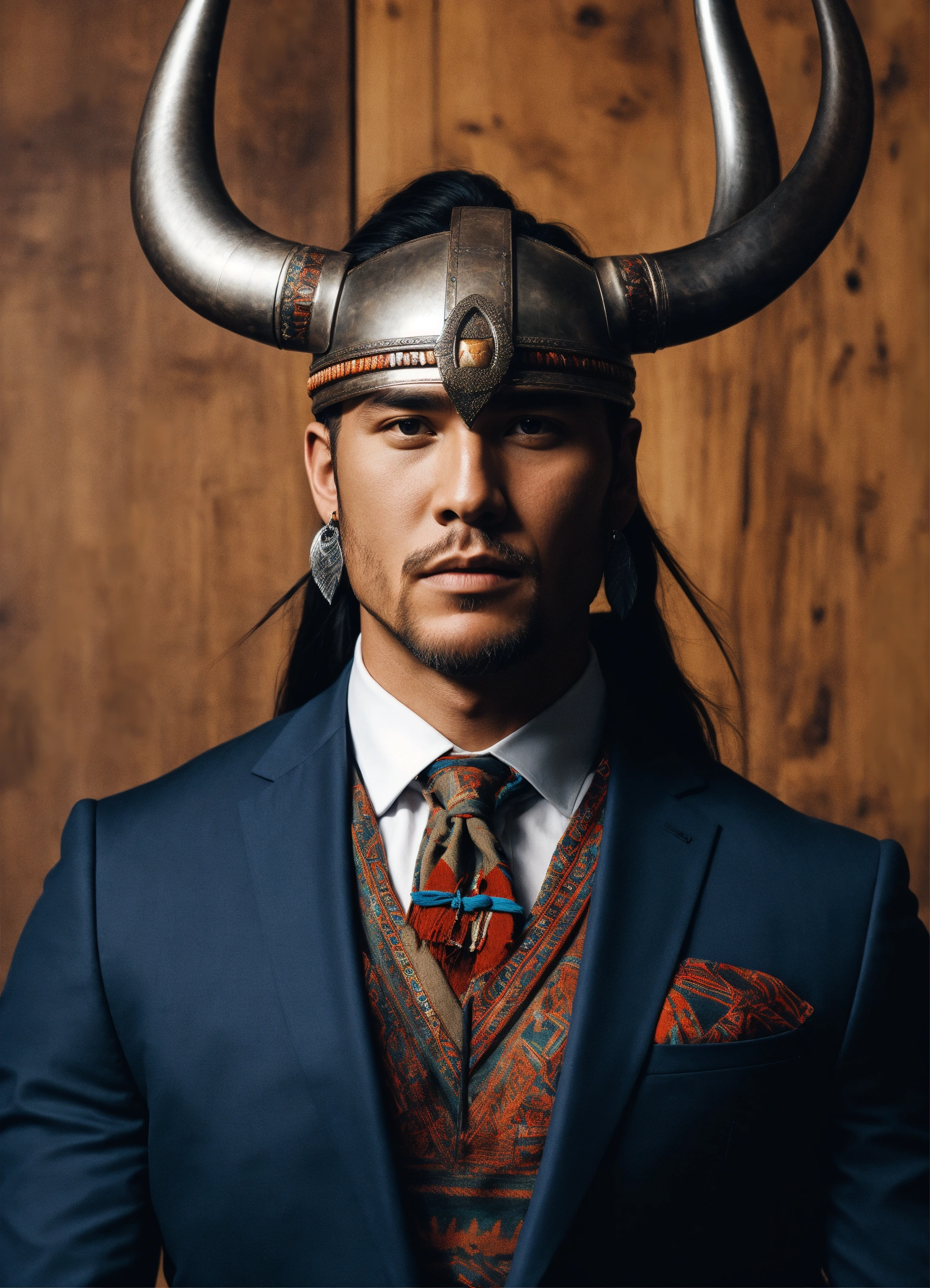 Lexica - Native American modern Viking wearing business suit