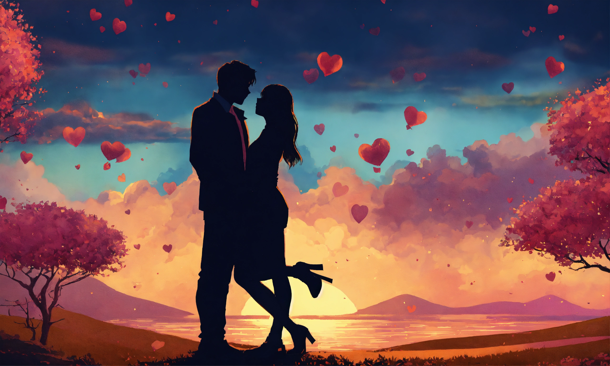 Lexica - Very high detailed 2d illustration of couple in love