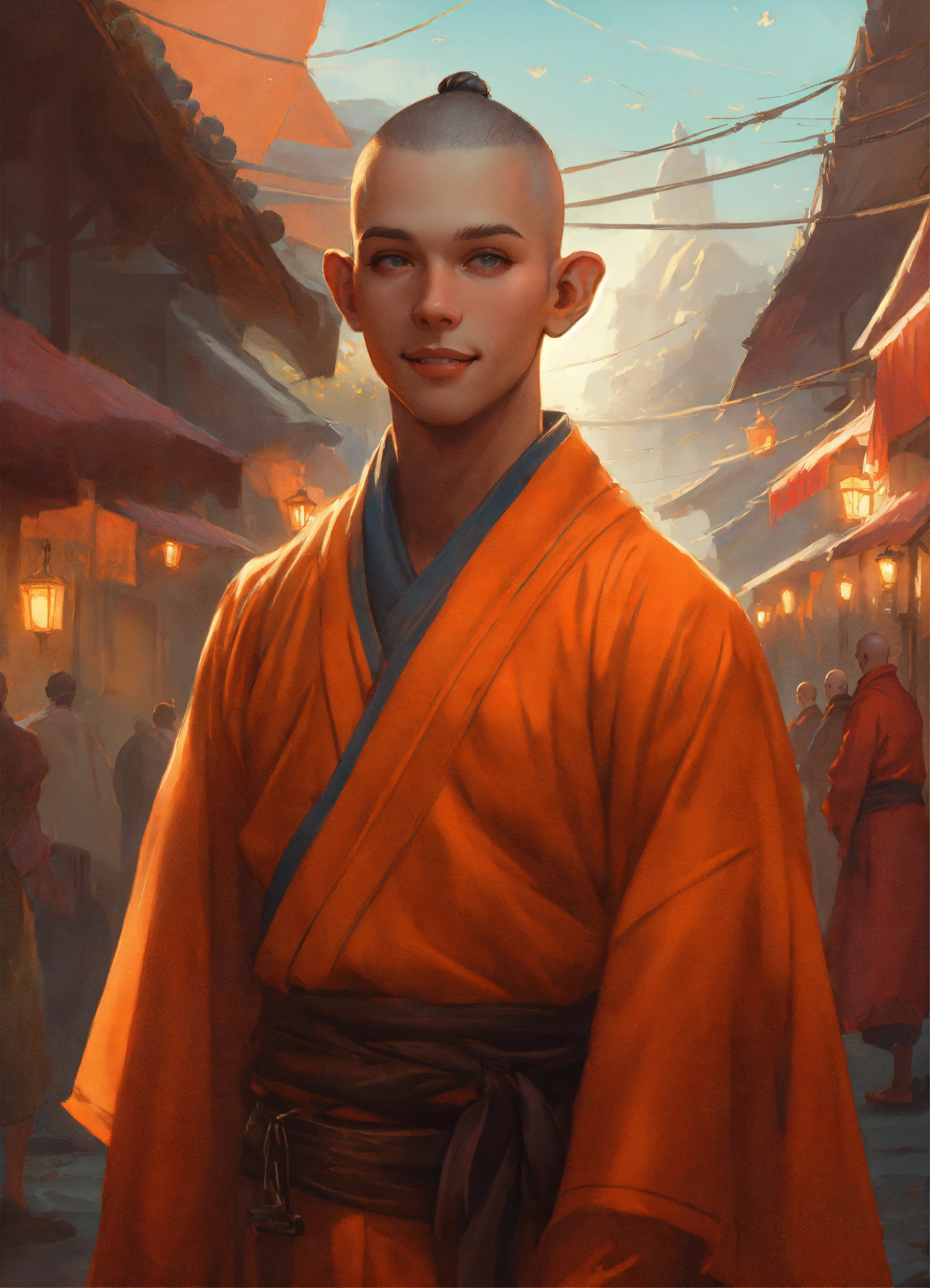 Lexica - Detailed skinny male halfling grinning with mischievous ...