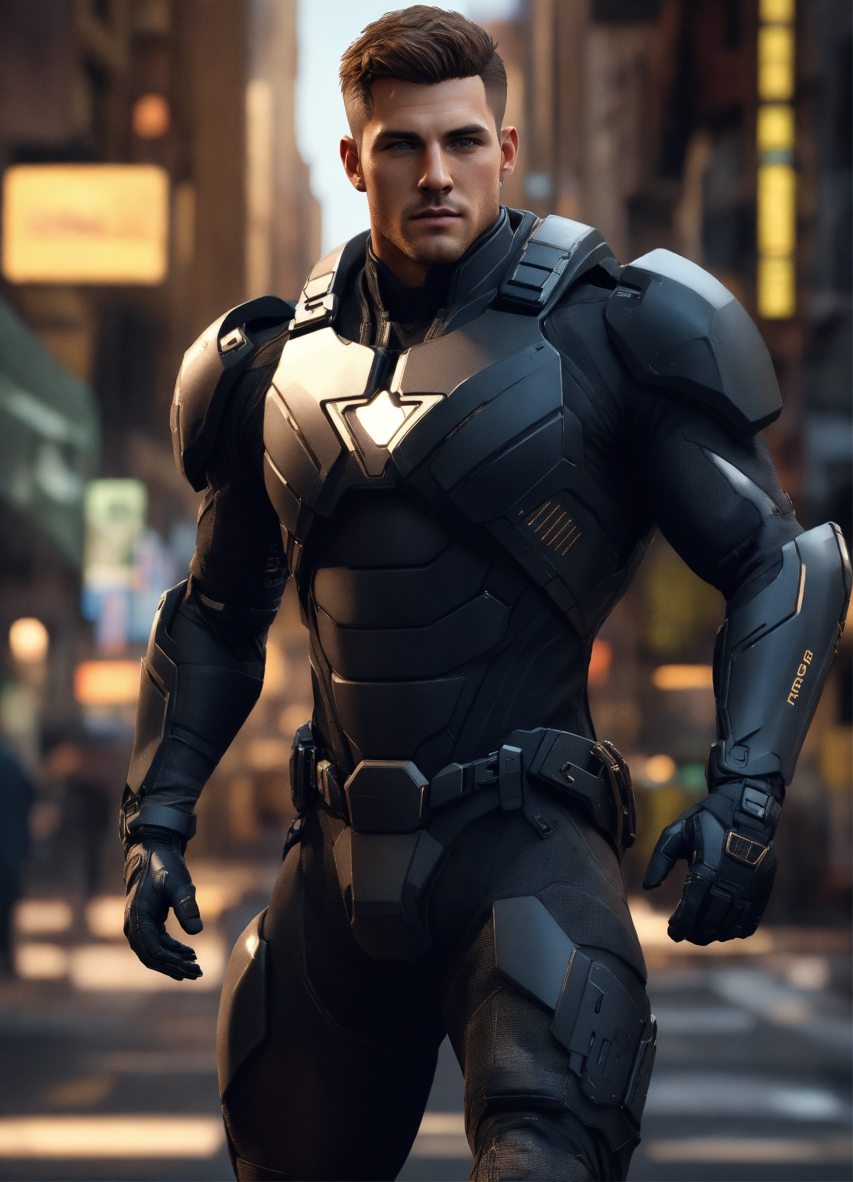 Lexica - Full body of a Handsome, athletic white male, with short brown ...