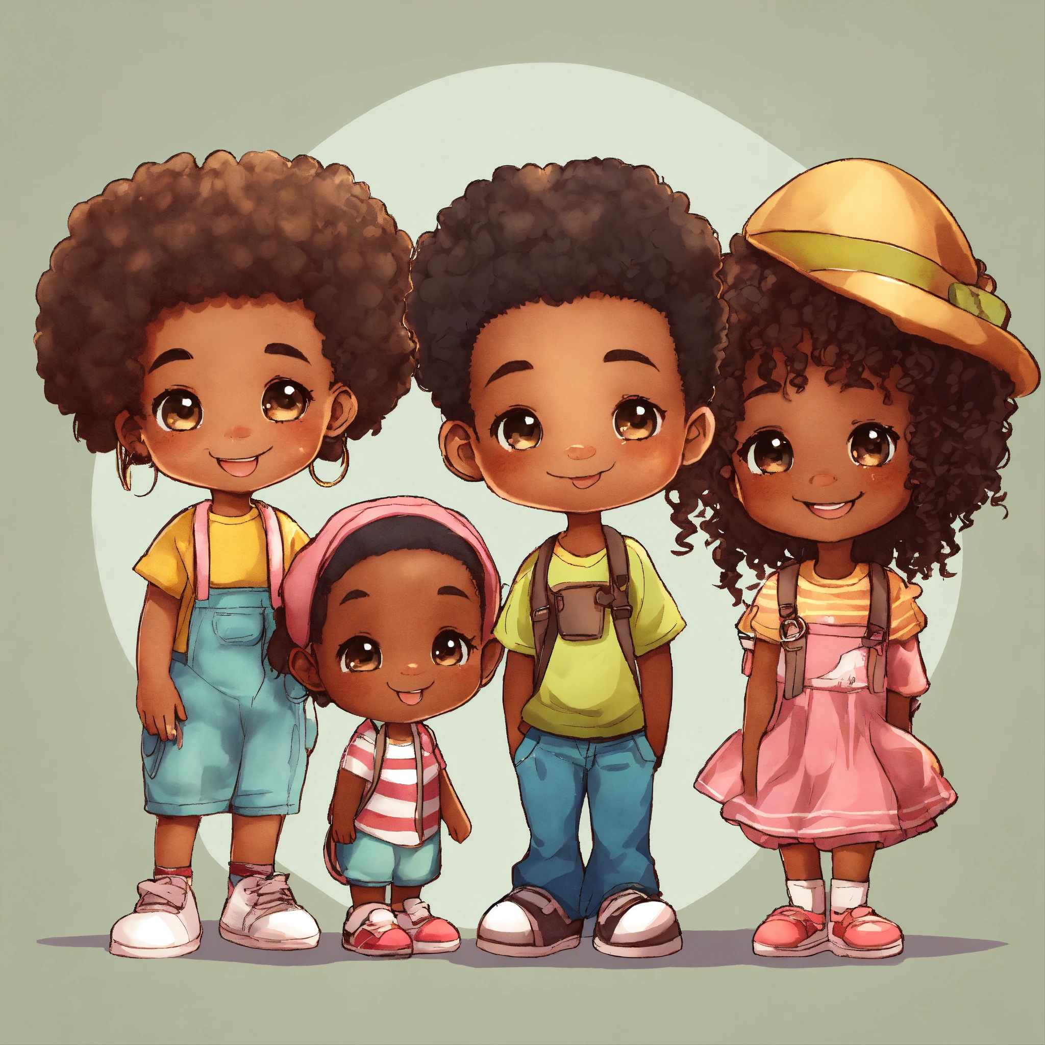 Lexica - Group of four African American kids, cute and adorable, fun ...