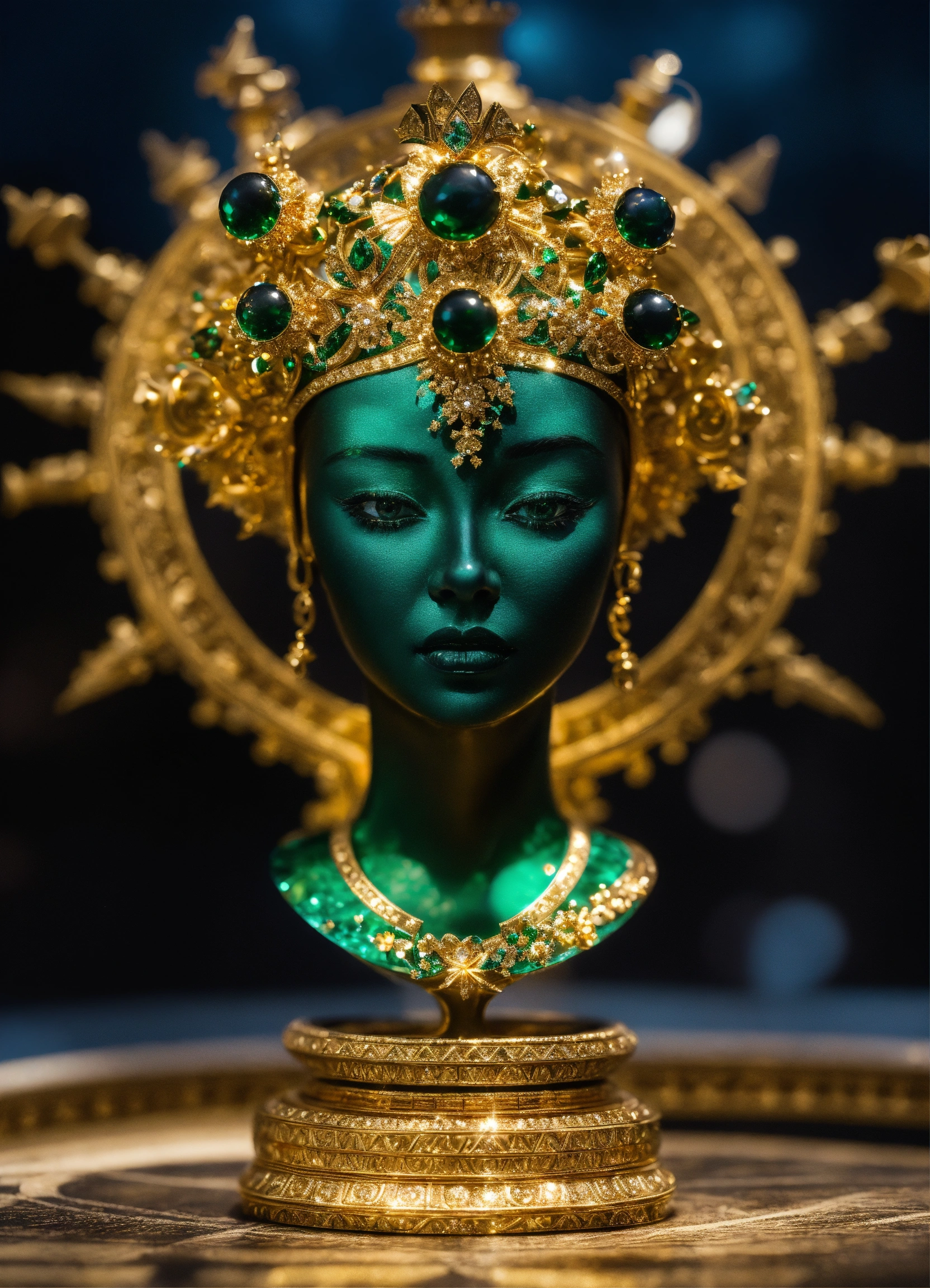 Lexica - Minimalism. Black Solar Queen with long oversized green ...