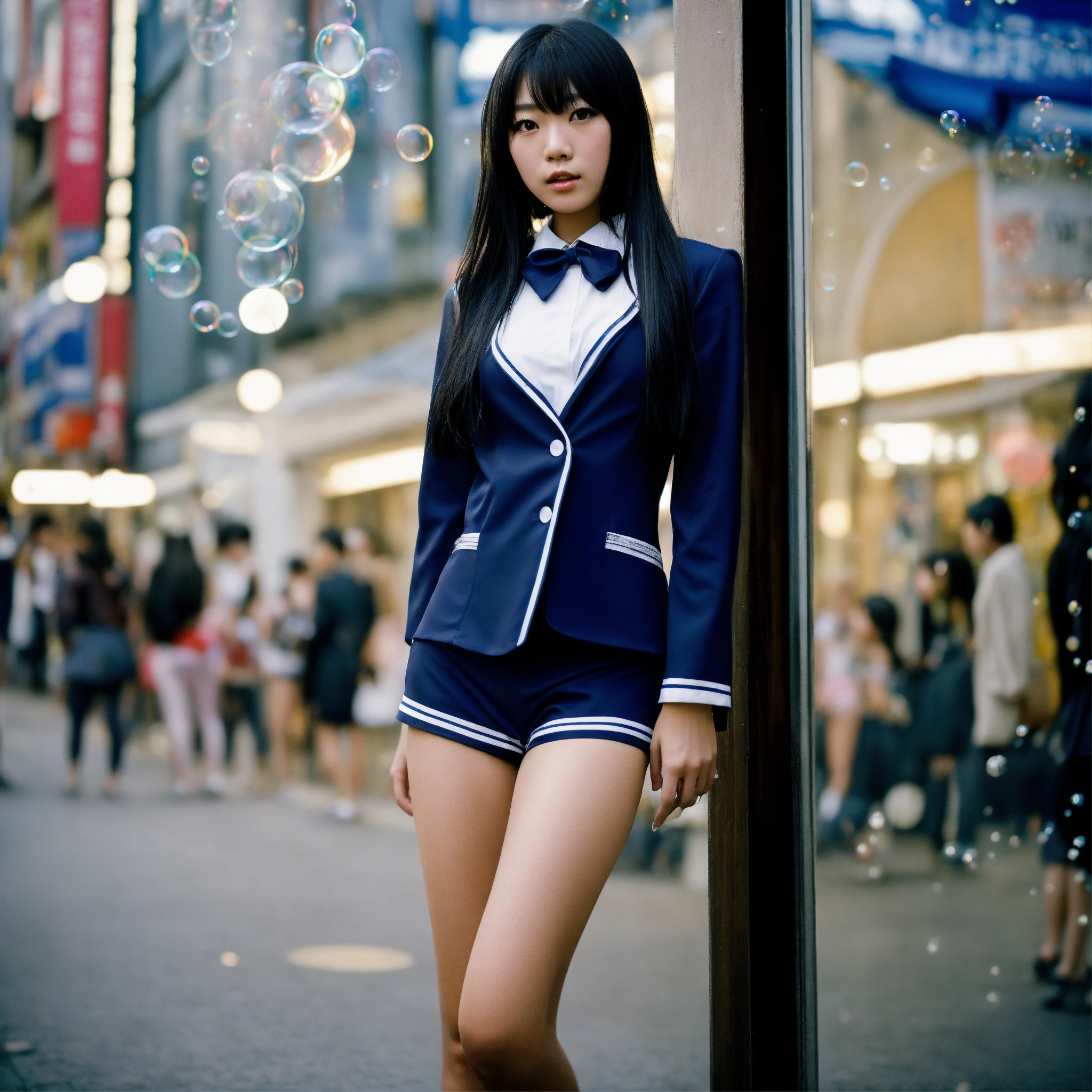 Lexica - The full body portrait of Japanese idol girl, eyes big, long ...