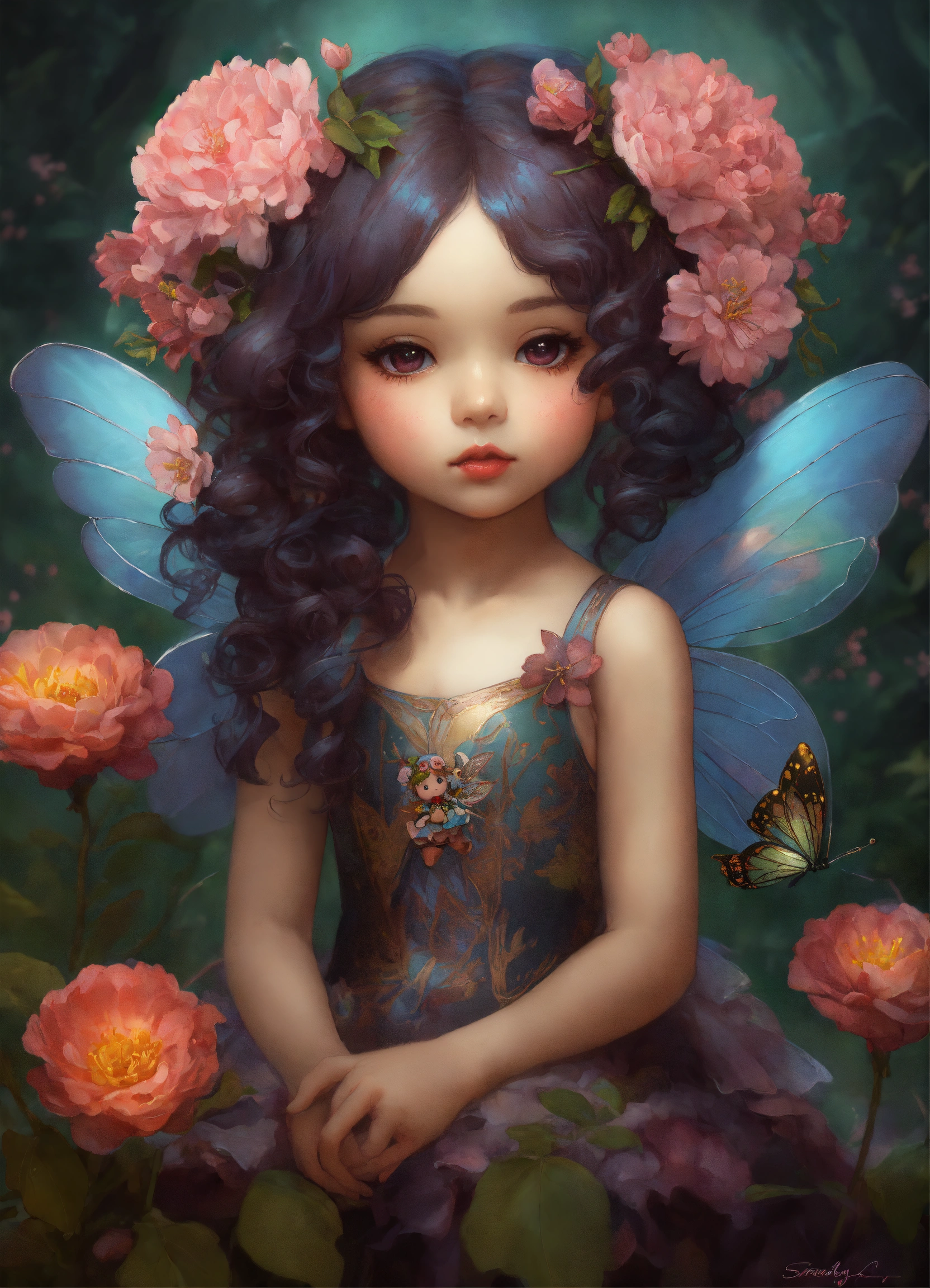 Lexica - Portrait and shot full body of a very cute fairy gothic chibi ...