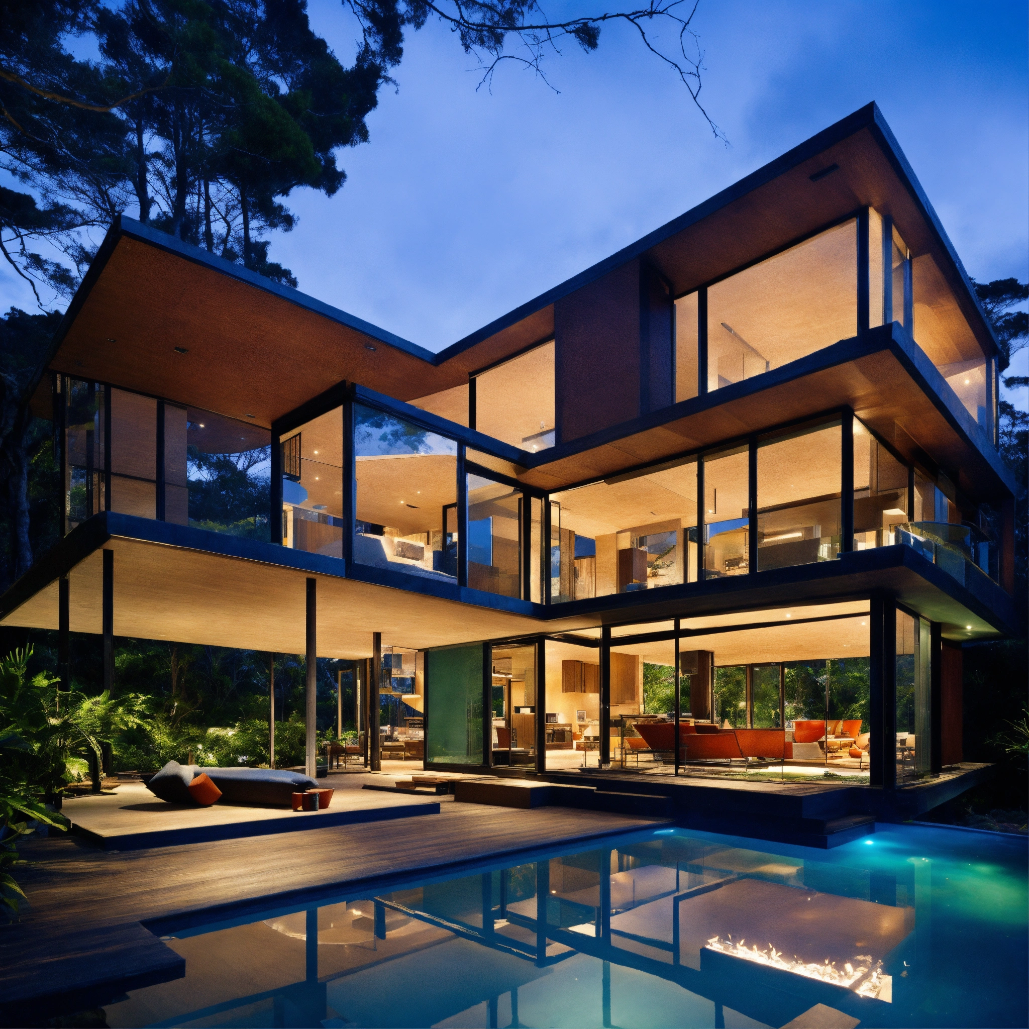 Lexica - LE COBUSIER LUXURY INTERIOR PENTH HOUSE AT FOREST by the ocean ...