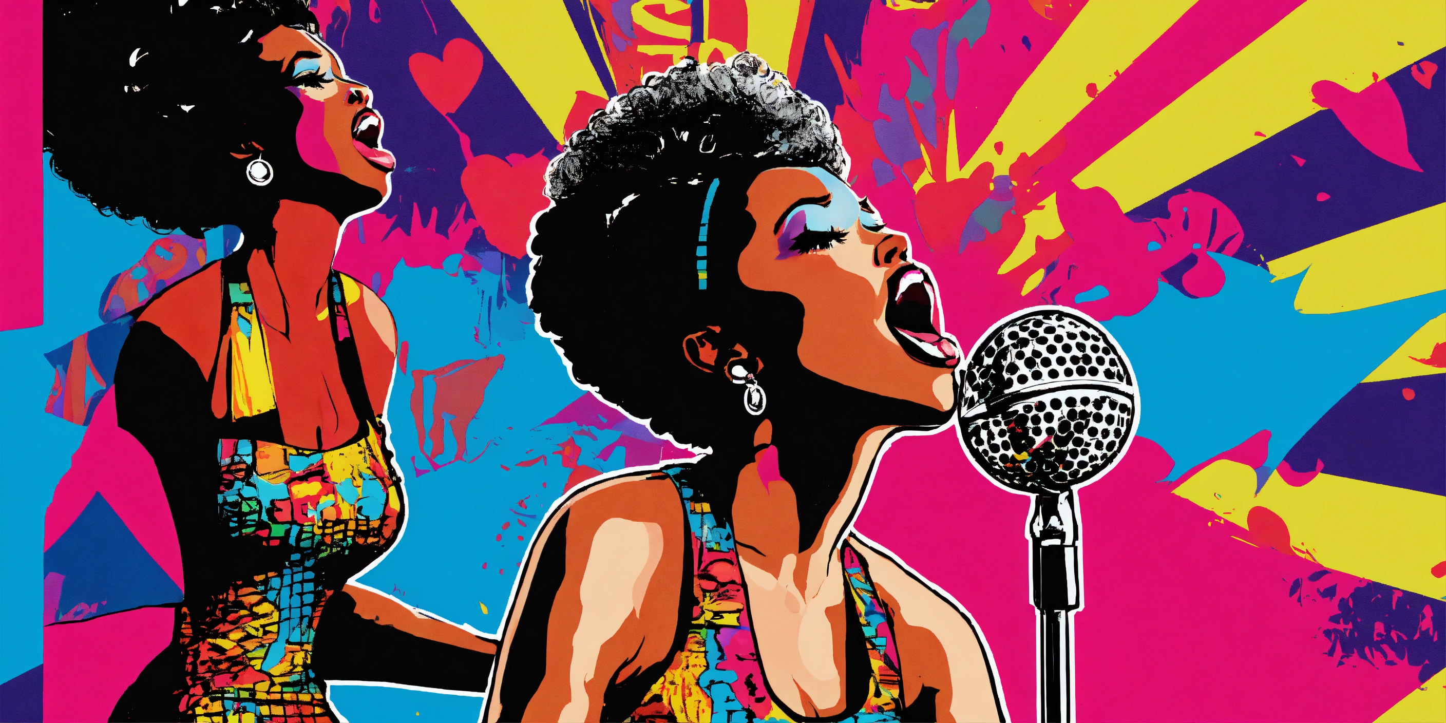 Lexica - Pop Art Diva Black Woman in a diva-worthy pop art dress ...