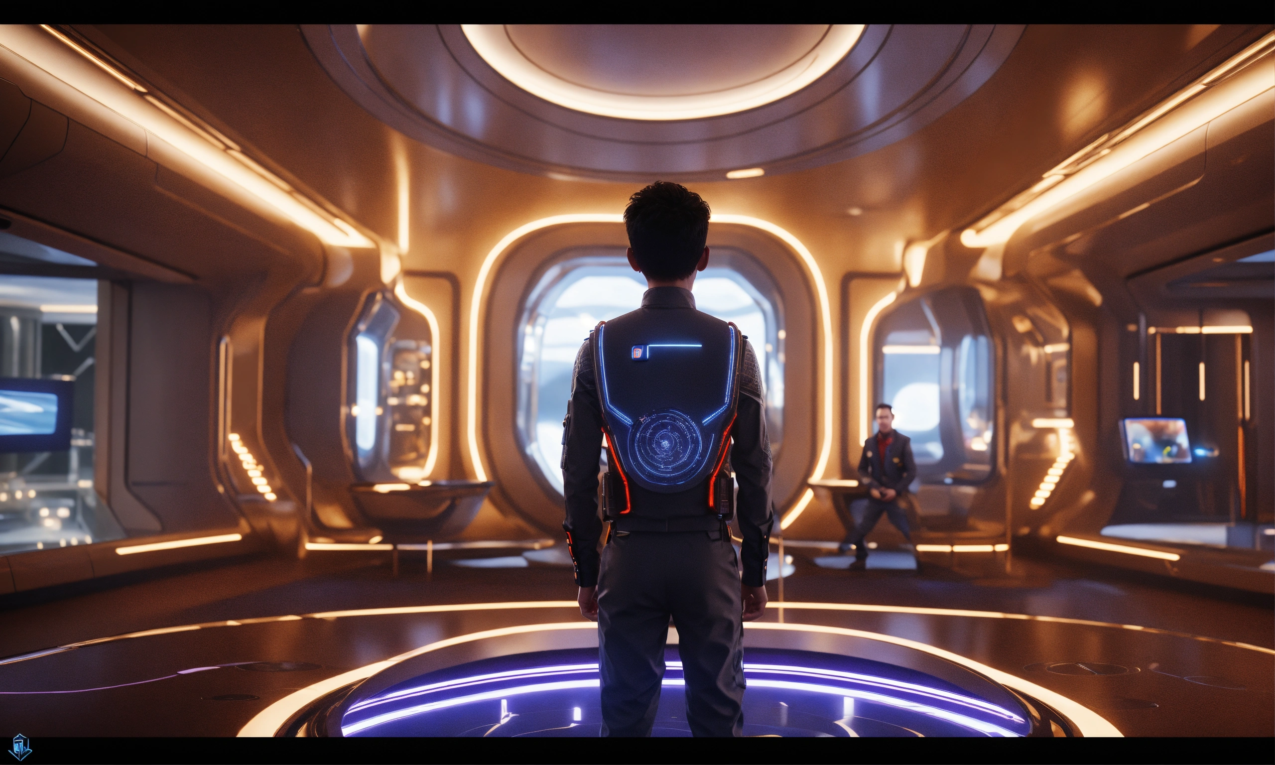 Lexica - A hypnotized boy with futuristic valet vest offers to dock ...