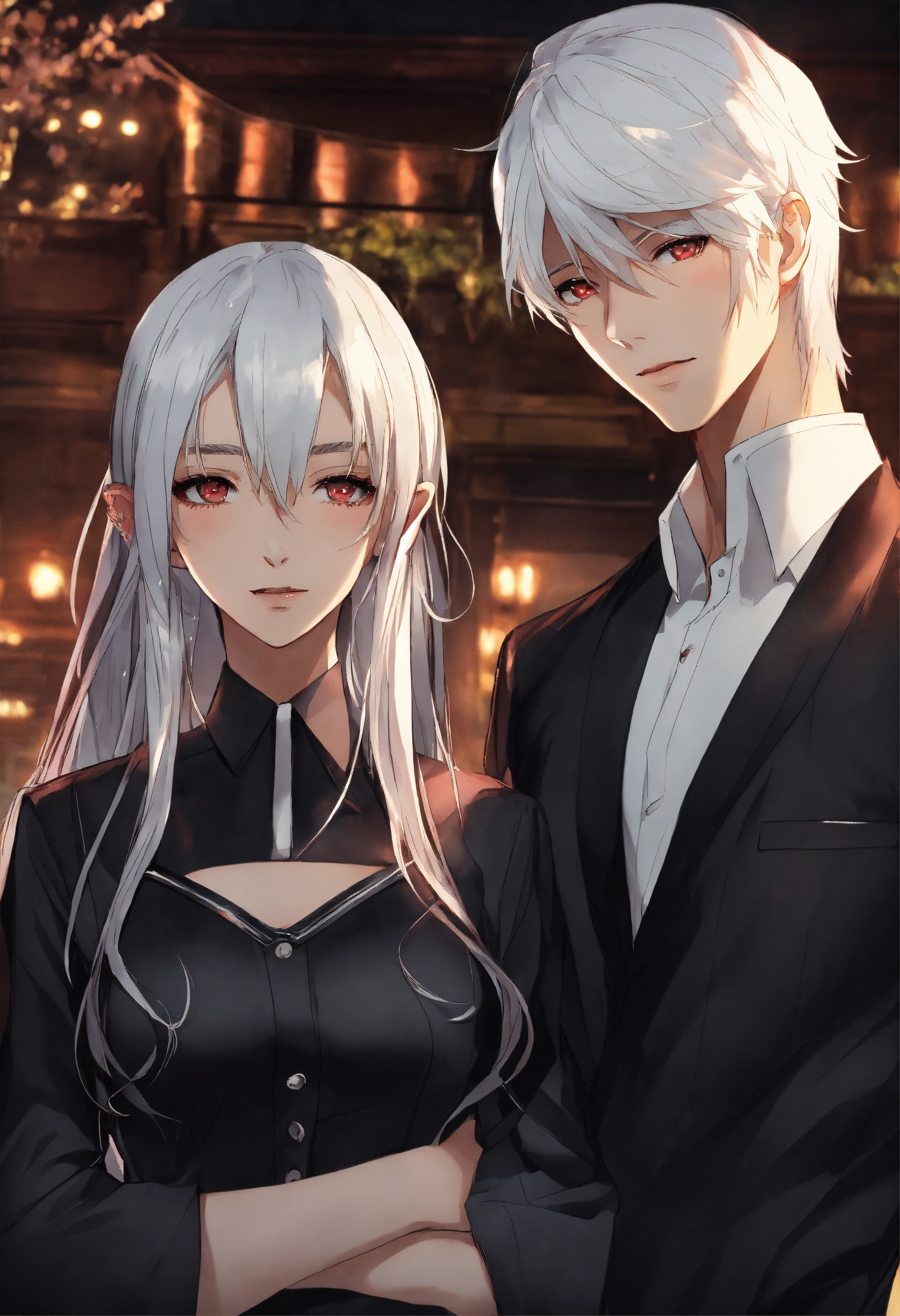 Lexica - Guy and girl 20 years old. twins. The girl has white long ...