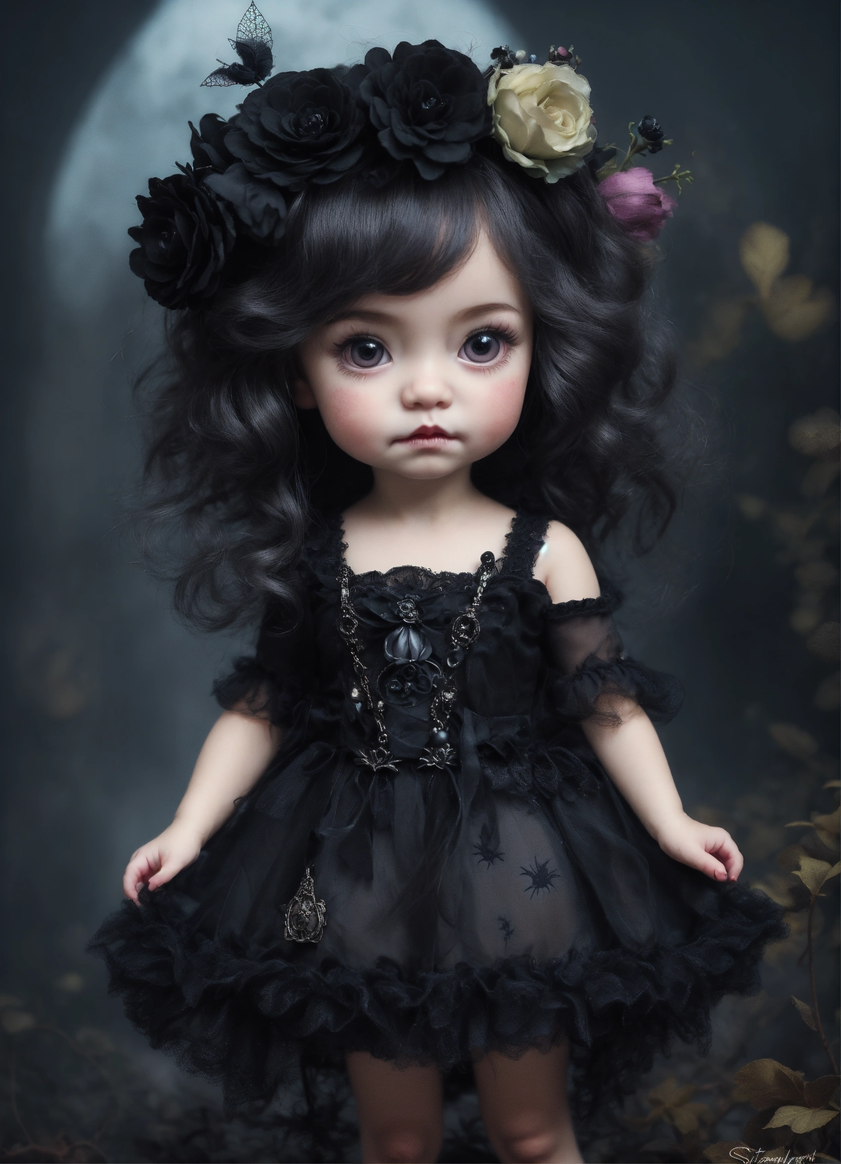 Lexica - Portrait and shot full body of a very cute fairy gothic chibi ...