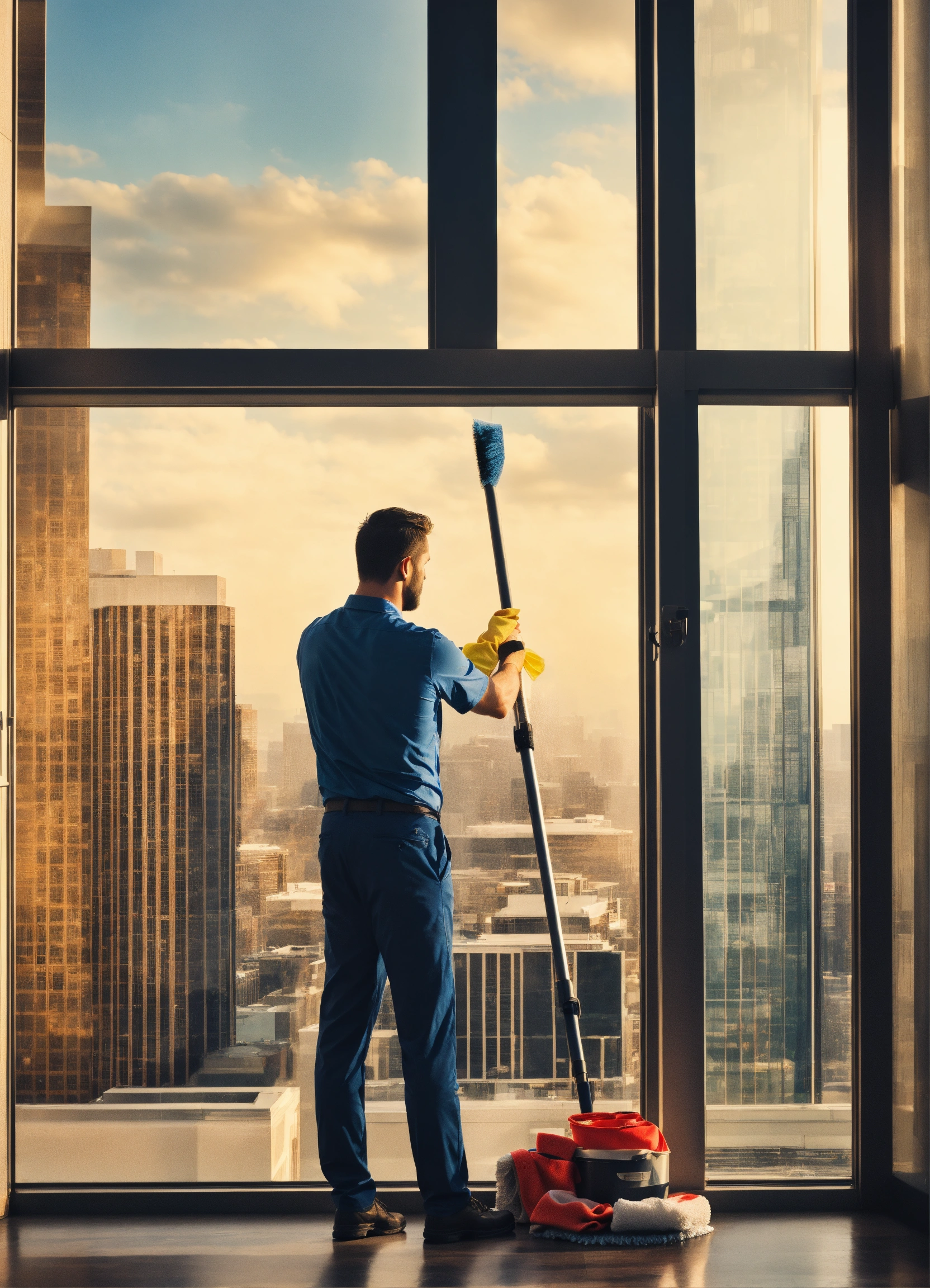 Lexica - Please create a realistic imagem of a canadian man cleaning a ...