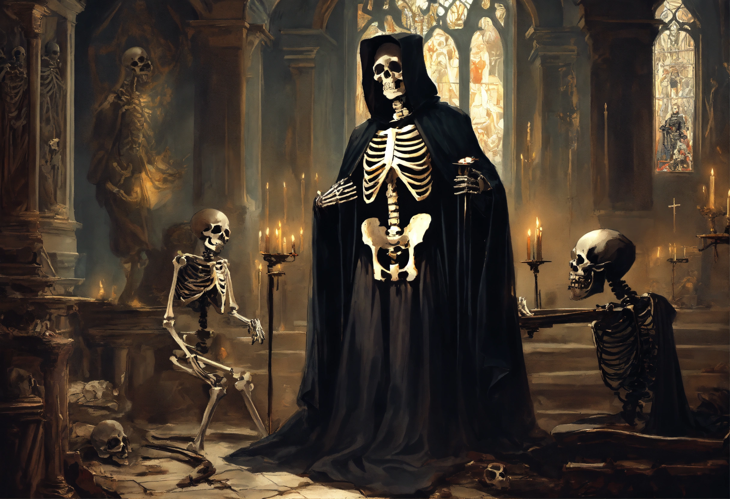 Lexica - Theme A human skeleton devours the soul from its follower ...